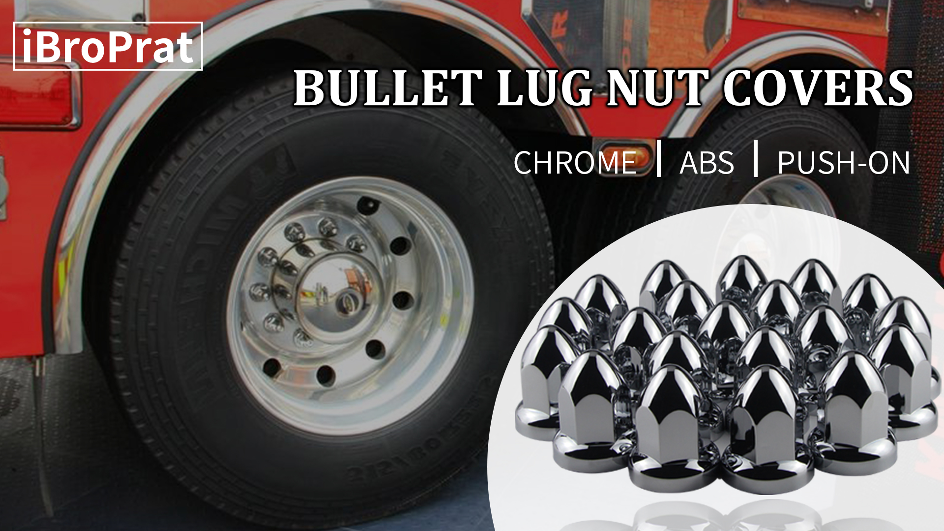 Watch iBroPrat 33mm ABS Chrome Push On Bullet Lug Nut Covers on Amazon Live