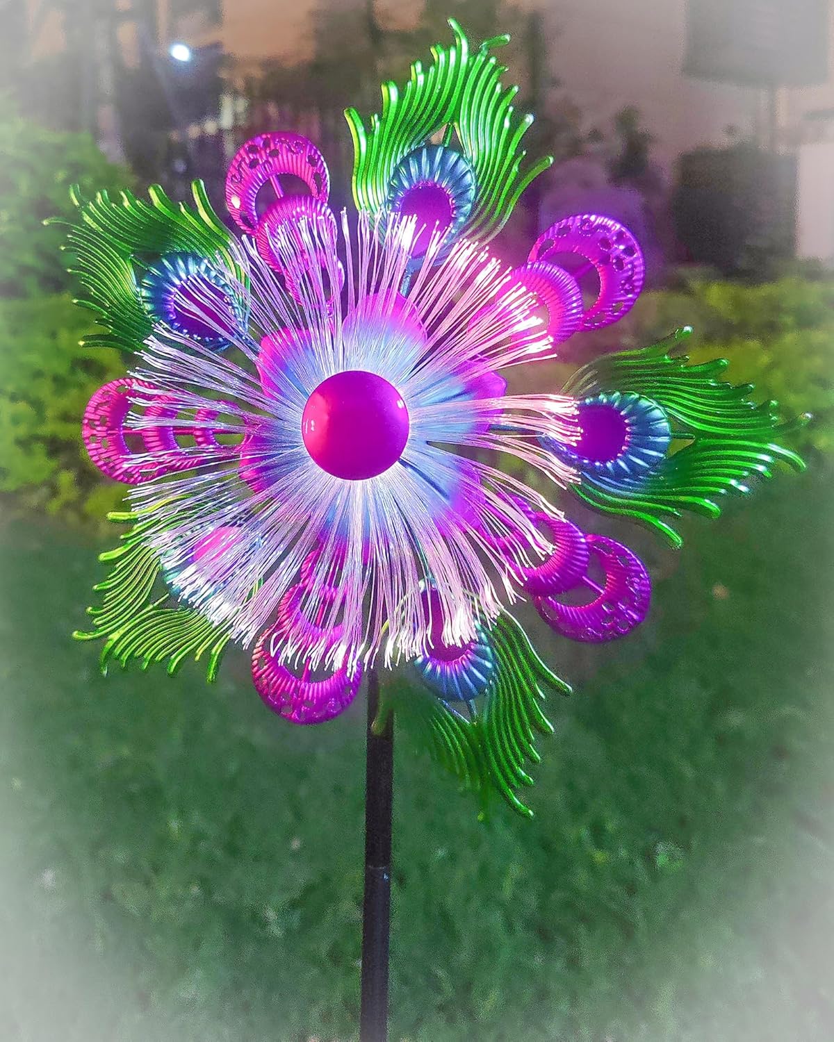 Amazon.com: Solar Peacock Wind Spinners for Yard and Garden, 40 Inch ...