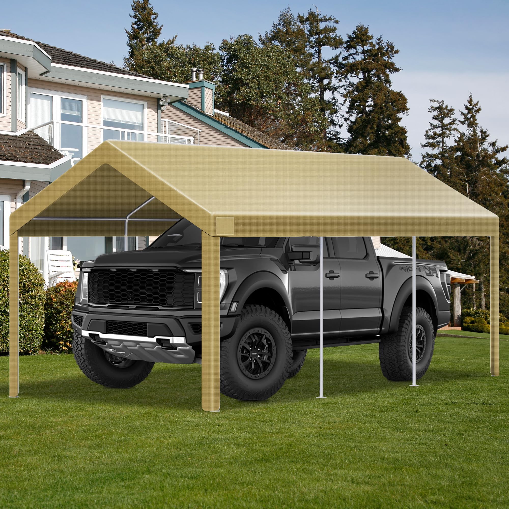 Amazon.com: Bluyard 10 x 20 Ft Carport Replacement Canopy Cover Garage ...