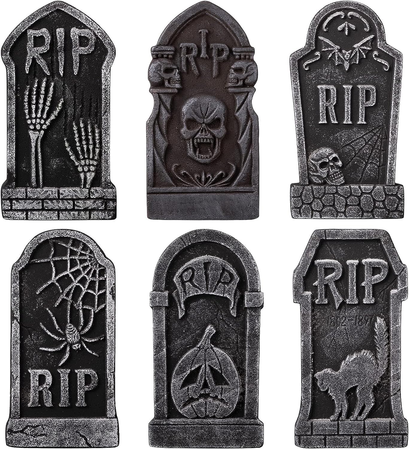 Amazon.com : HBlife 15.75 Inch Halloween Tombstones Decorations, 6 Pcs ...