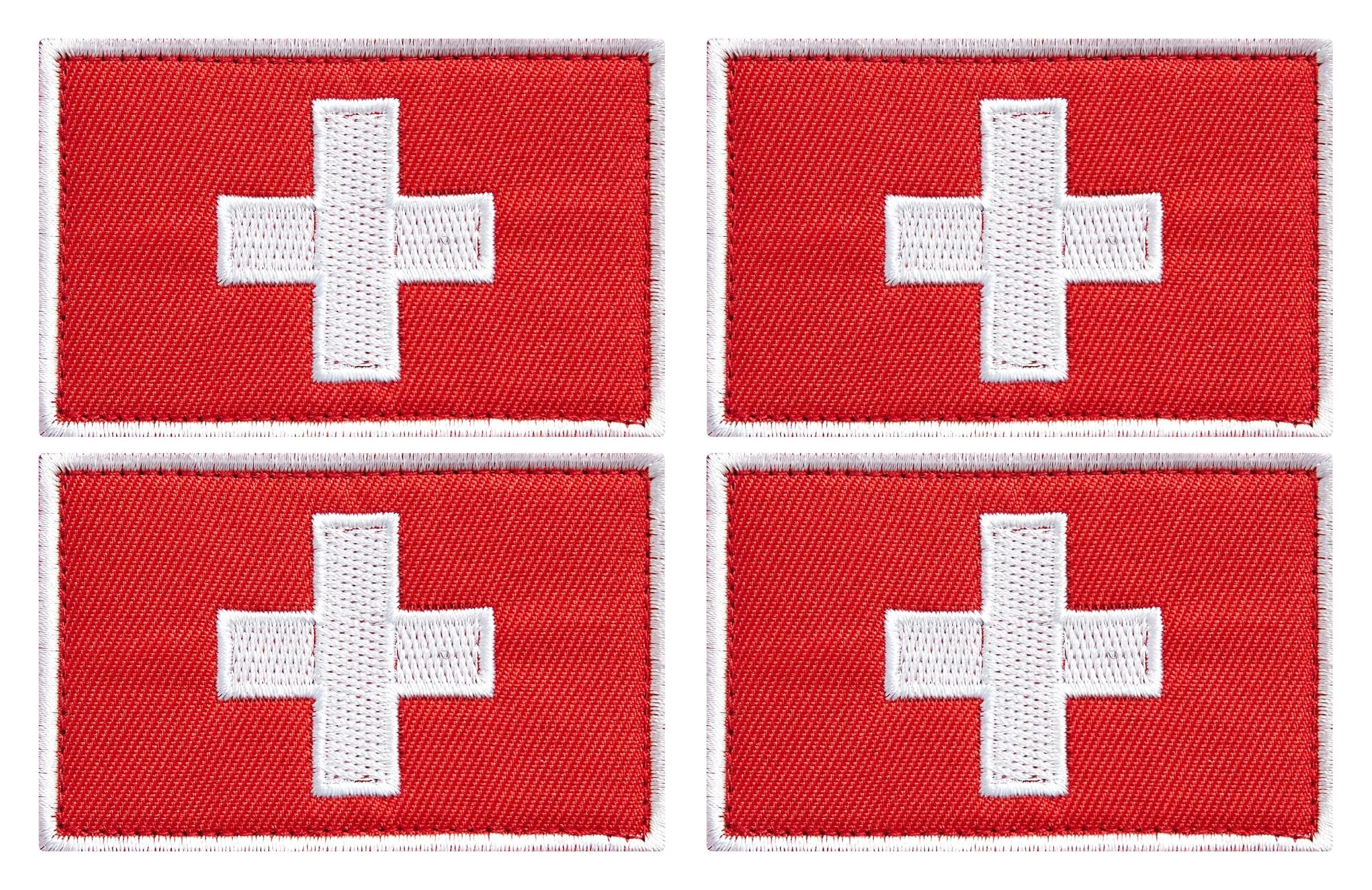 Amazon.com: 4Pcs Switzerland Swiss Flag Patches, Hook and Loop ...