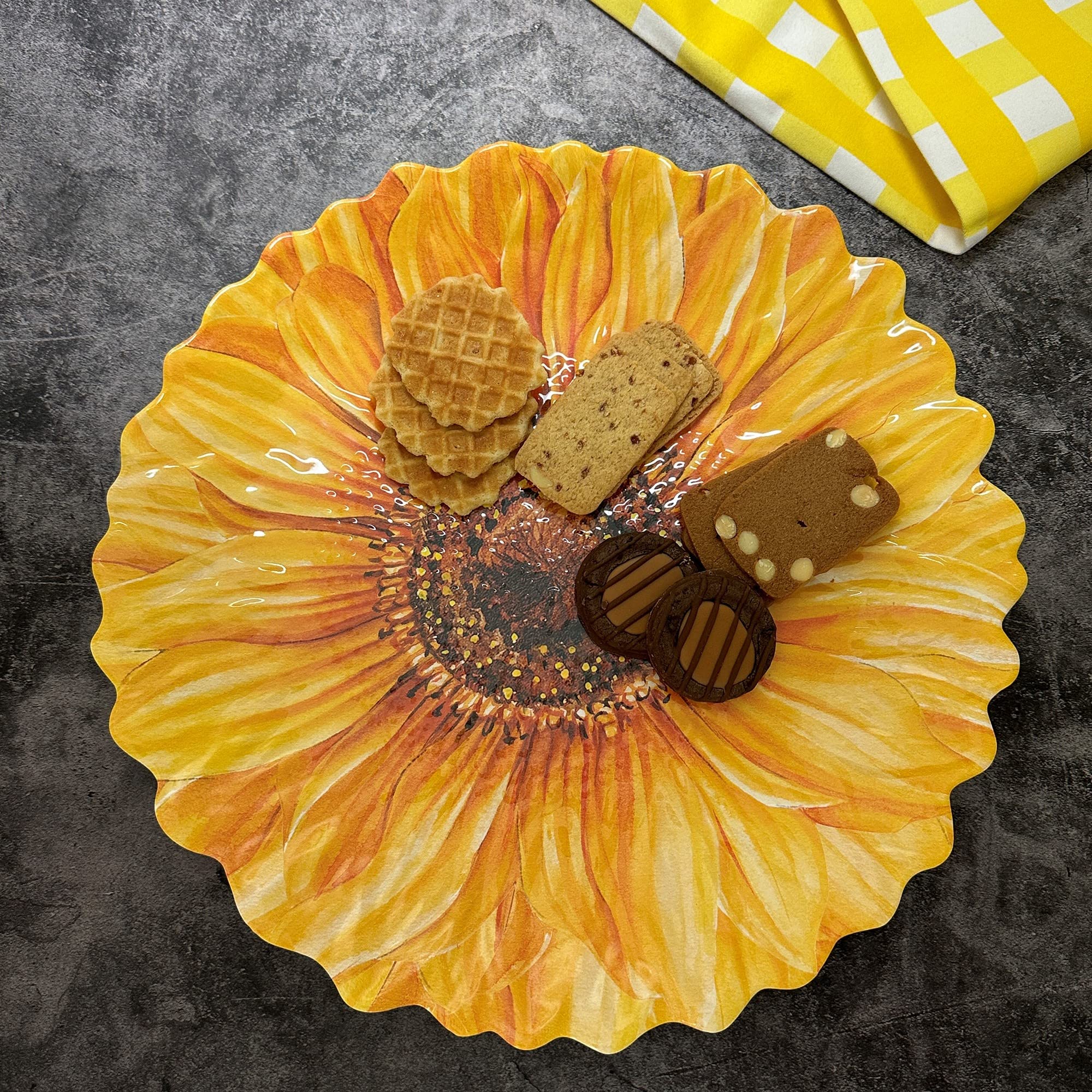 Snapklik.com : ware Sunflower Shaped Melamine Serving Platter, Floral ...