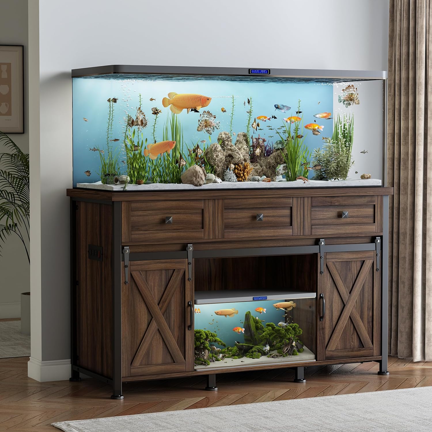 Amazon.com : 55-90 Gallon Fish Tank Stand with Power Outlets, Heavy ...