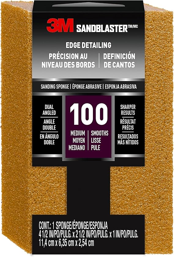 3M SandBlaster Dual Angle Sanding Sponge, 100-Grit - Sanding Blocks ...