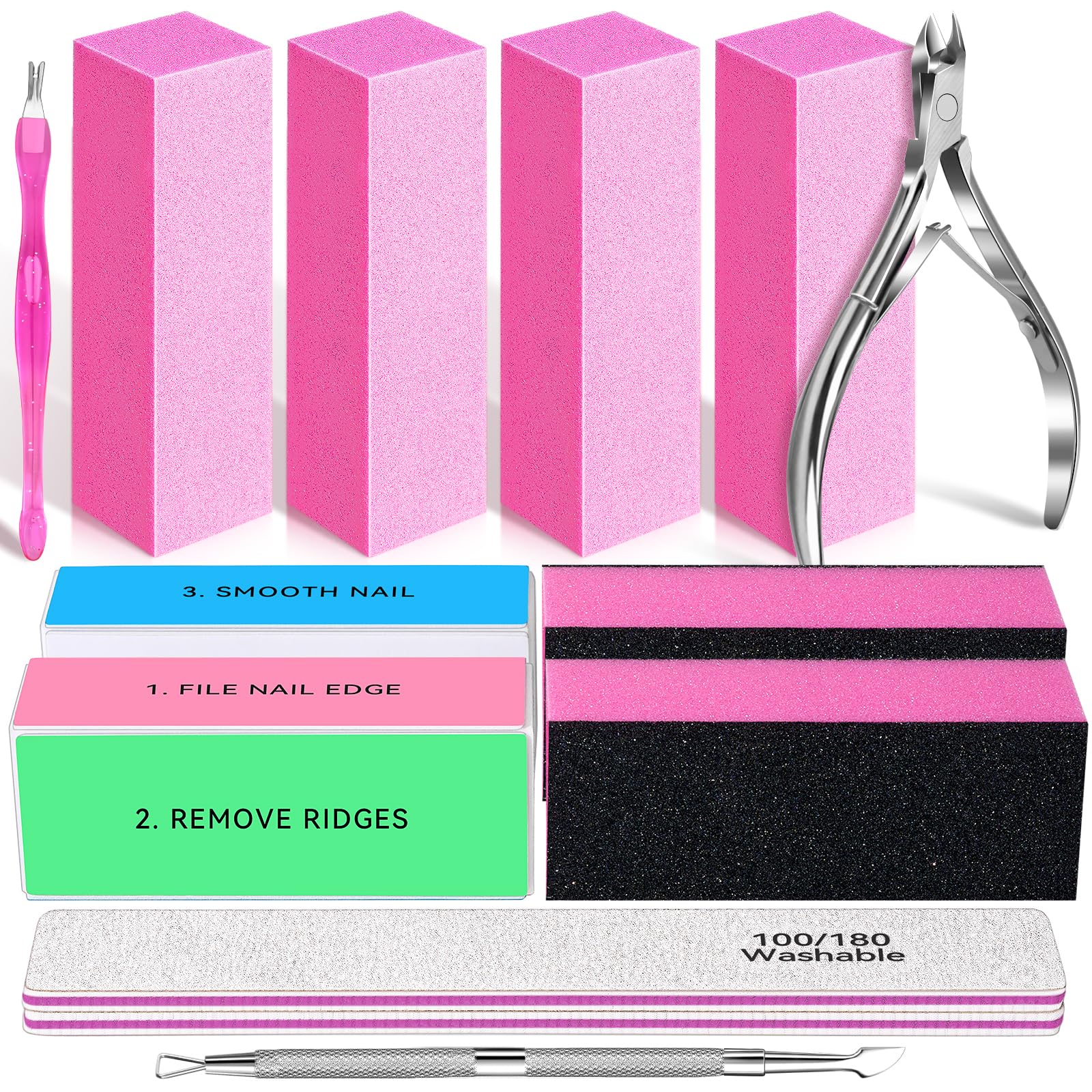 Amazon.com : TsMADDTs Nail Files and Buffers 13 PCS Nail Buffer Block ...