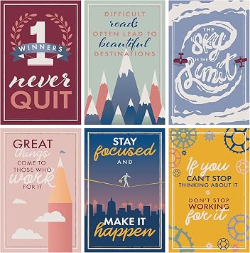 Amazon.com: DIVERSEBEE Inspirational Wall Art, Positive Quotes Office ...