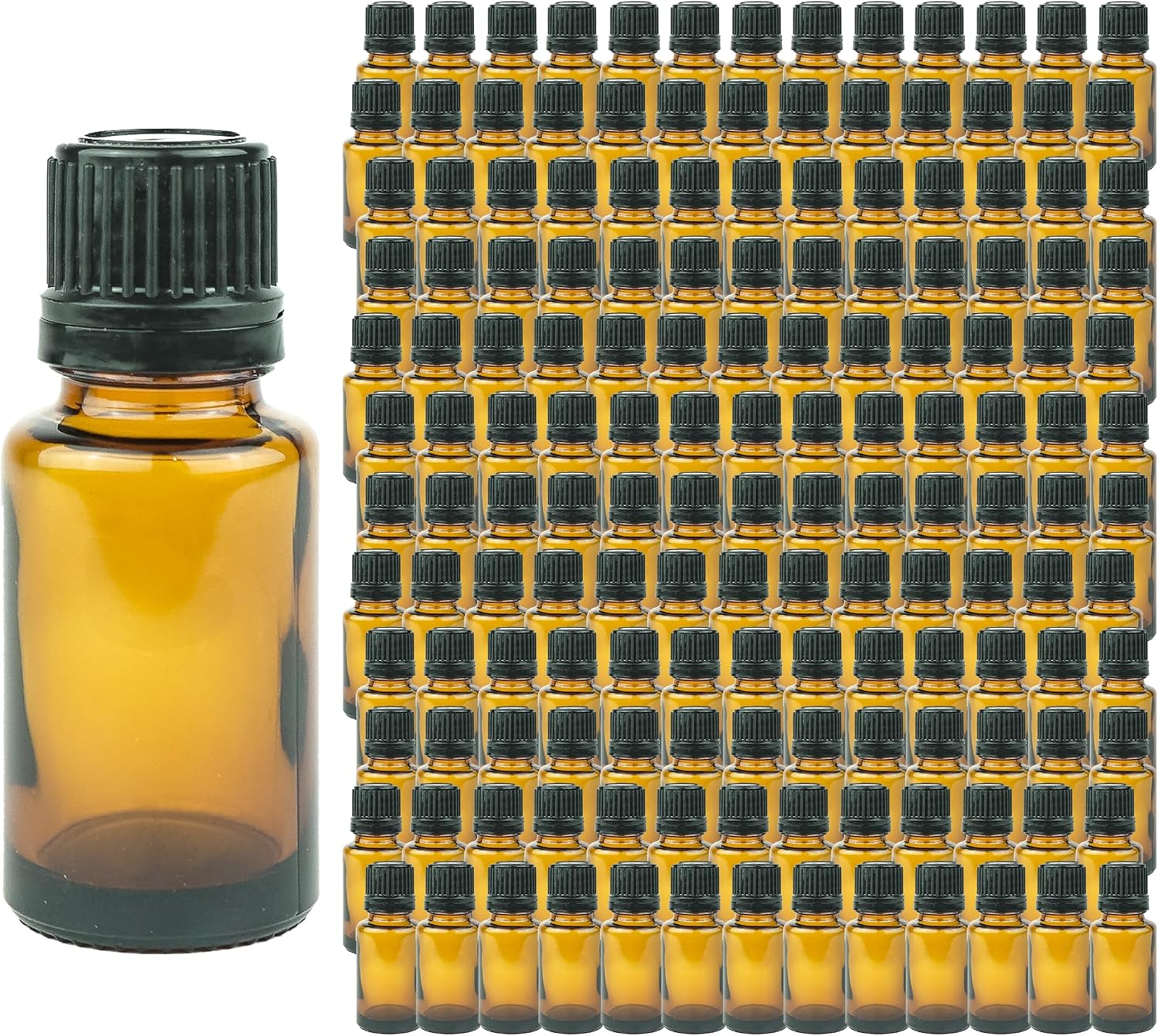 Amazon.com: Nature Packaged Glass Amber Bottle 15ml (156 Pack ...