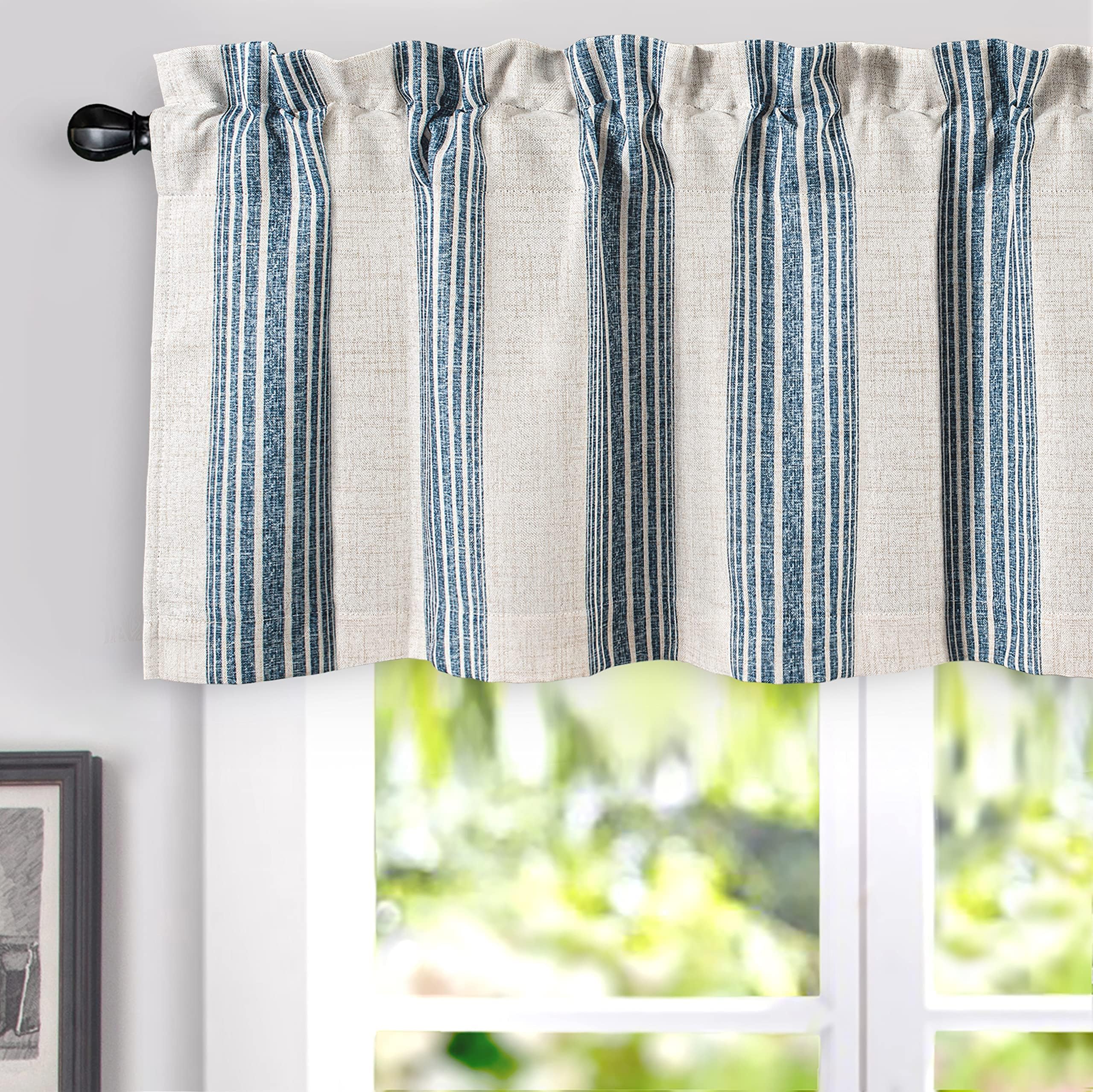 Amazon.com: Collections Etc Windsor Jaquard Layered Valance Color: Blue ...