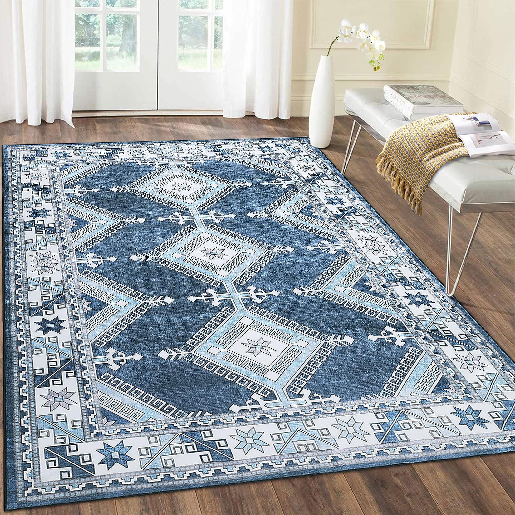 RUGSREAL Area Rug Living Room Rugs 8x10 Large Machine Washable Boho ...