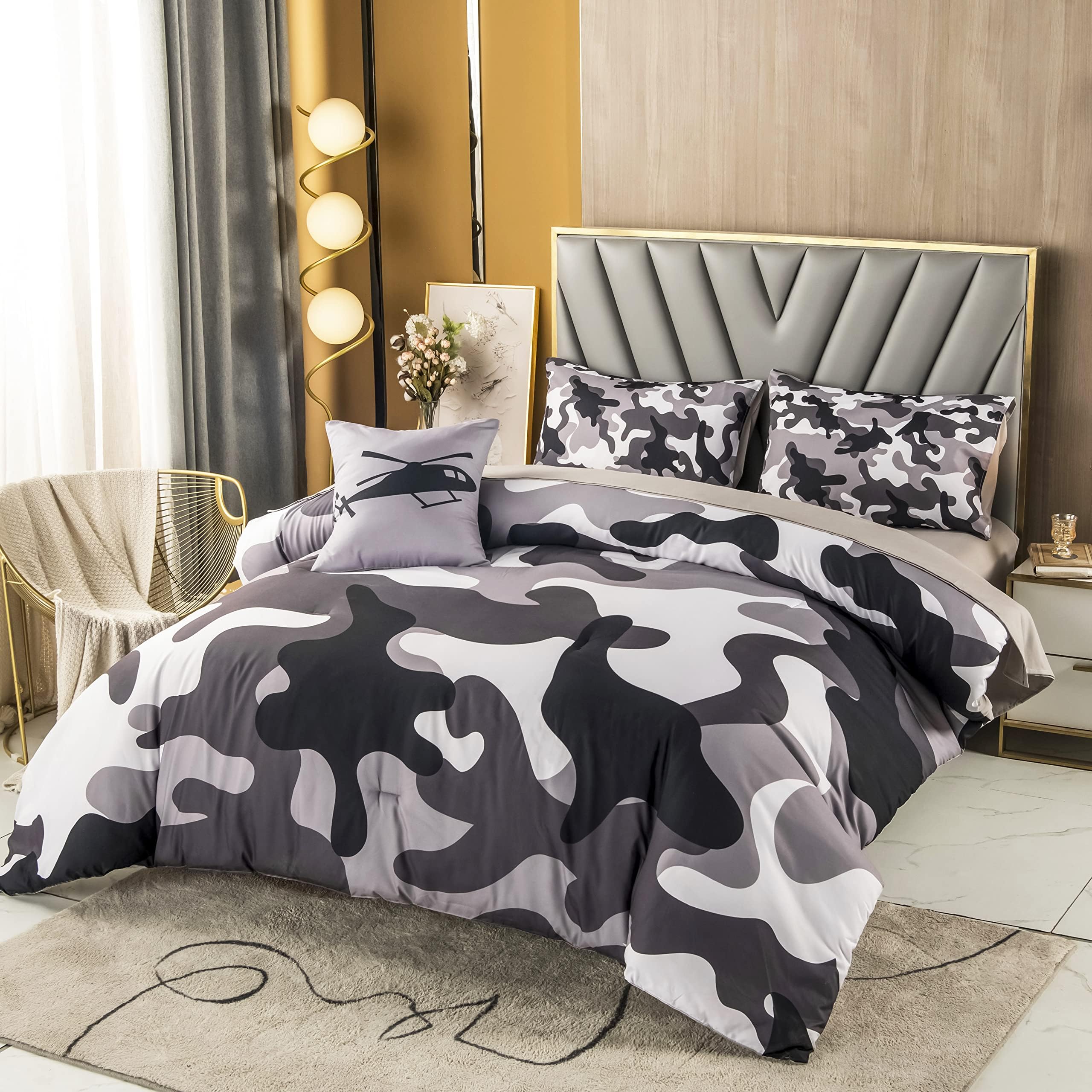 Amazon.com: Fancy Linen Kids/Teens Comforter Set Army Camouflage Beige ...