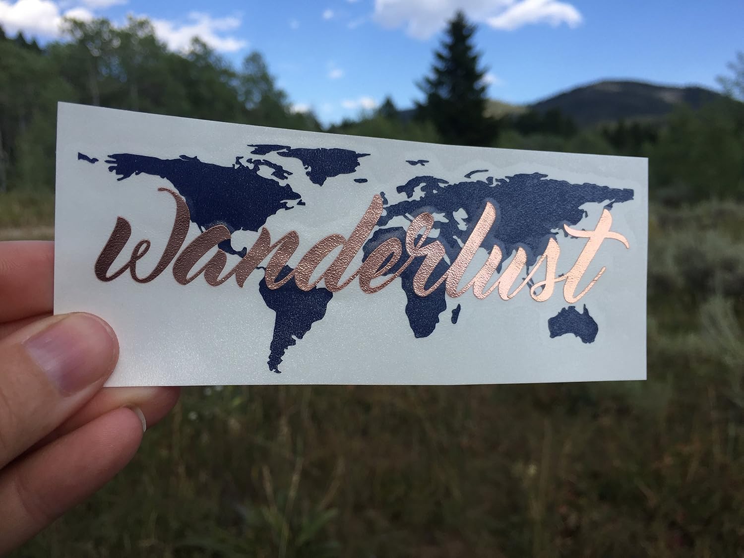 Amazon.com: Wanderlust Decal | Wanderlust Sticker | World Map with ...