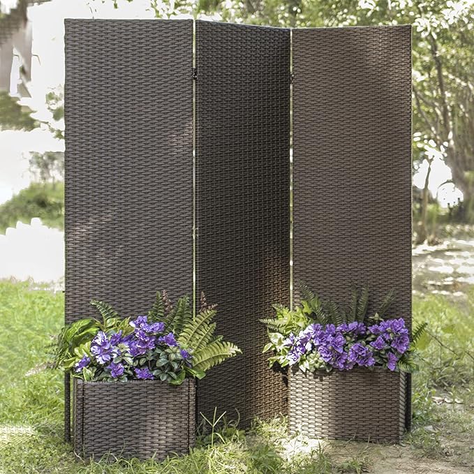 Amazon.com : Artigwall New | Rattan Outdoor Planter Screen ...