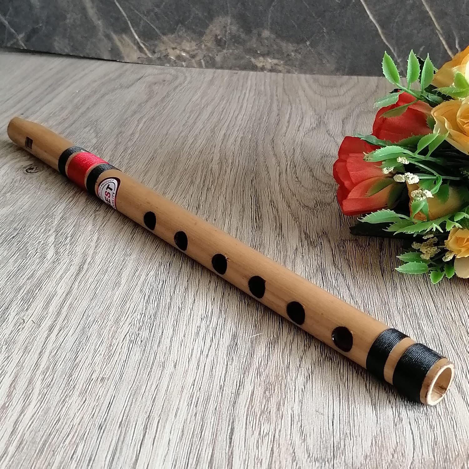 Amazon.com: India Meets India Flute Bansuri Right Handed C Natural ...