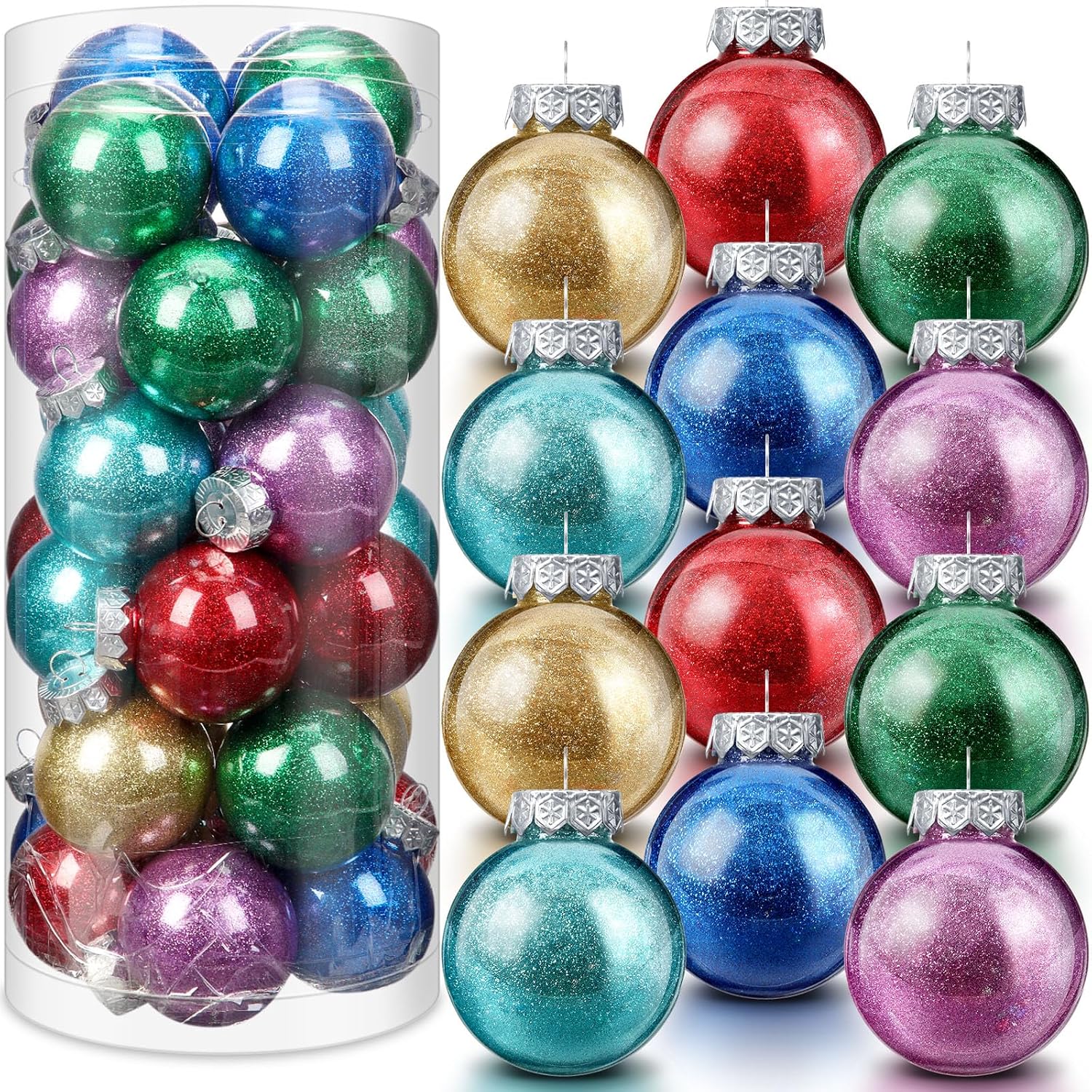 Amazon.com: Soaoo 24 Pcs Christmas Ball Ornament 2.36 Inch Shatterproof ...