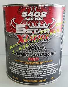 Amazon.com: Auto Paint Pro RED Acrylic Lacquer HIGH Solids Primer ...