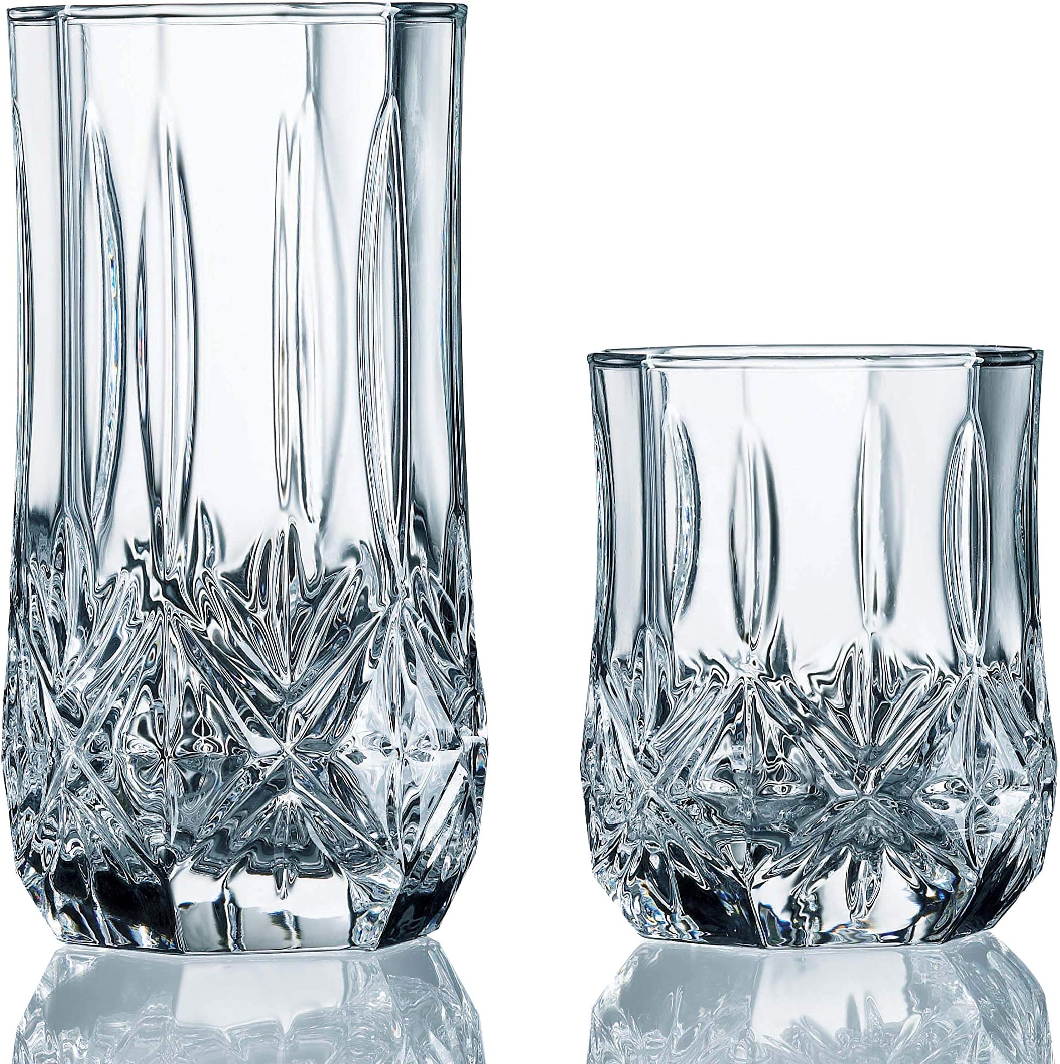 Amazon.com | Luminarc Brighton 16-Piece Assorted Glass Tumbler Set: Red ...