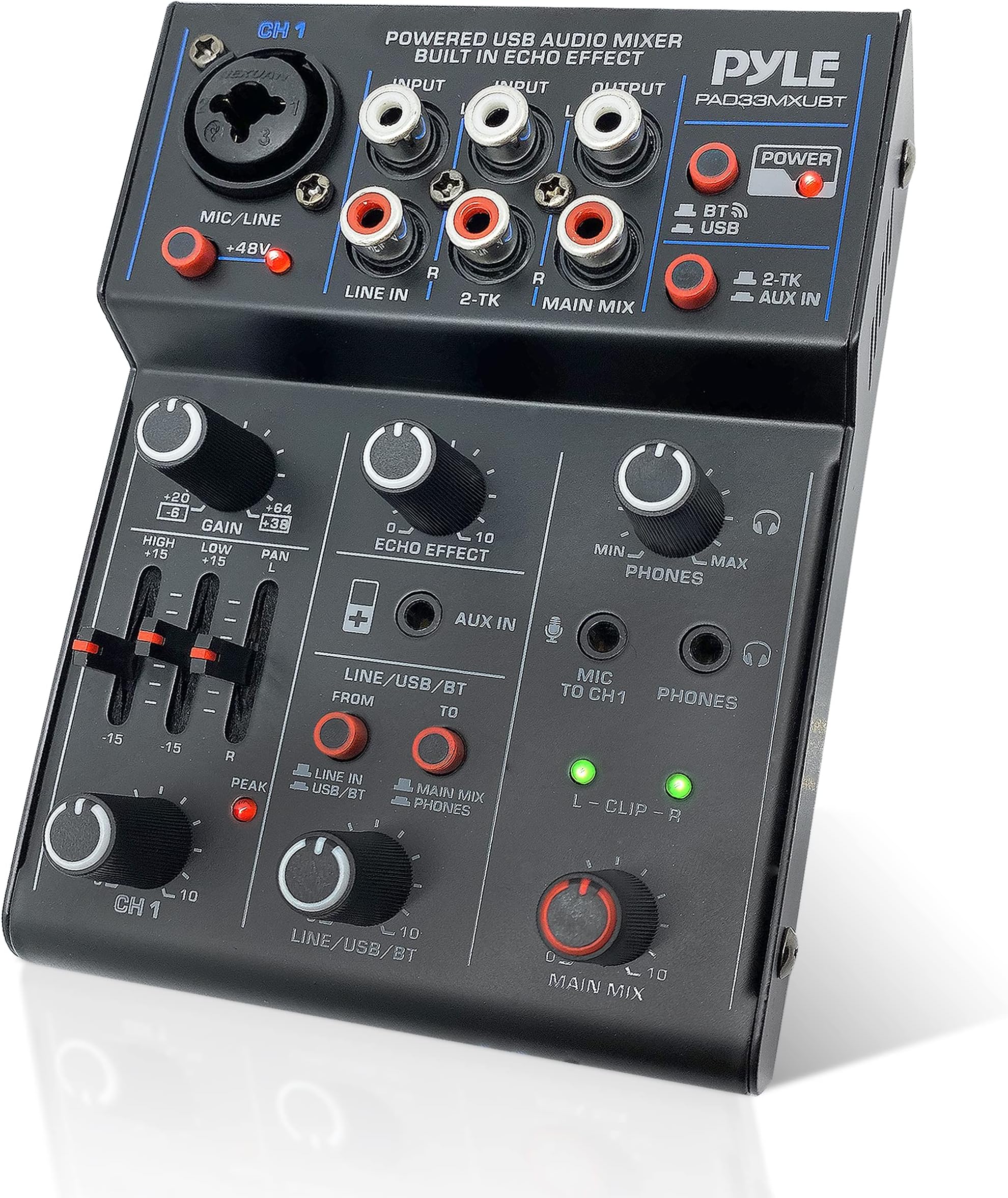Amazon.com: Pyle Professional Wireless DJ Audio Mixer - 3-Channel ...