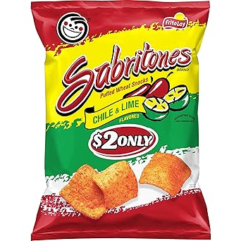 Amazon.com: Sabritones Chile and Lime Flavored Puffed Wheat Snacks, 4 ...