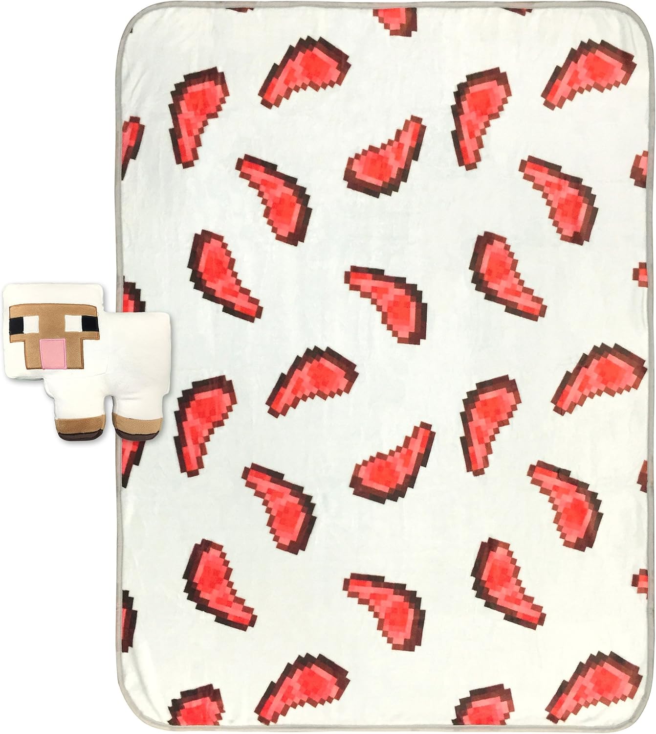 Mojang MineCraft 10" Sheep Pillowbuddy and Mutton Throw Plush 2 piece ...