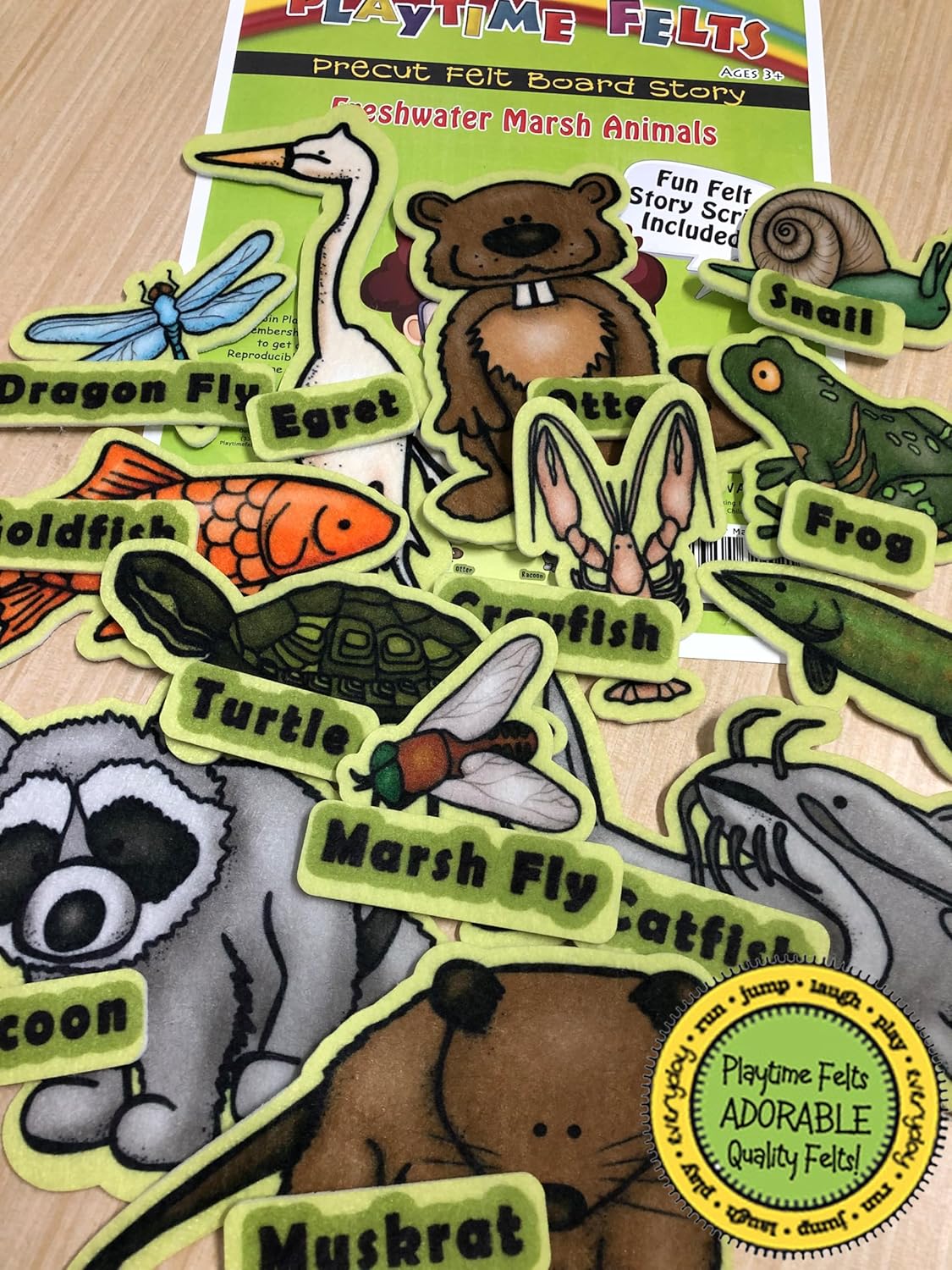 Amazon.com: Playtime Felts Freshwater Marsh Animals 26 Adorable PRECUT ...