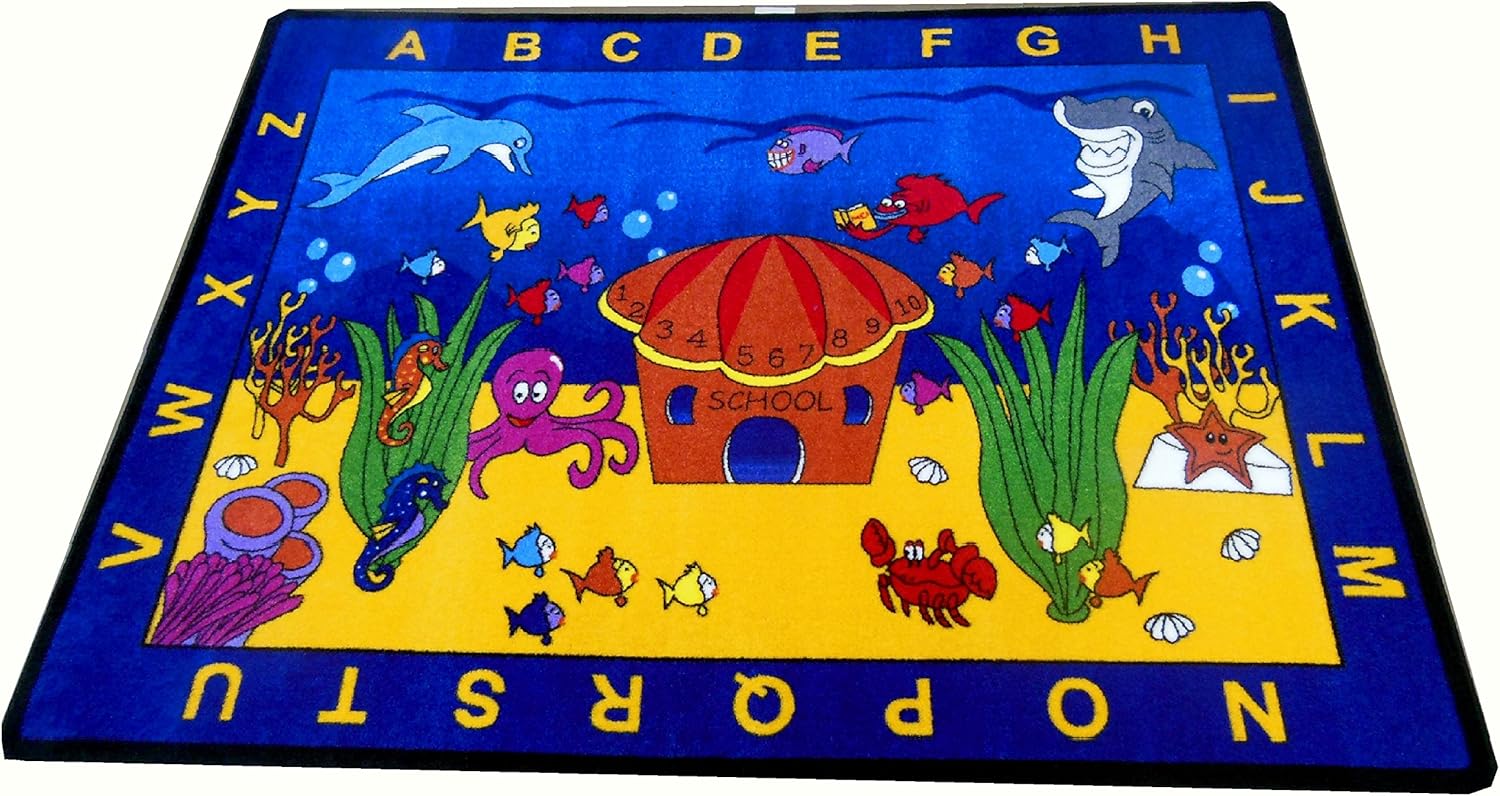 Amazon.com: Kids World Rugs Classroom Rug Daycare See The Sea 4x6 ...