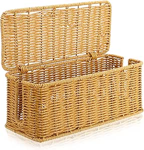 Amazon.com: Cable Management Box, Handwoven Imitation Rattan Cord Hider ...