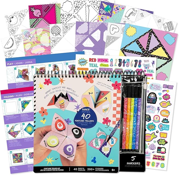 Amazon.com: Fashion Angels Fortune Teller Craft Kit, Includes 40 Sheets ...