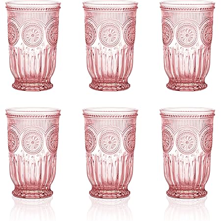 Amazon.com | Weddingstar Vintage Inspired Pressed Glass Goblet, Blush ...