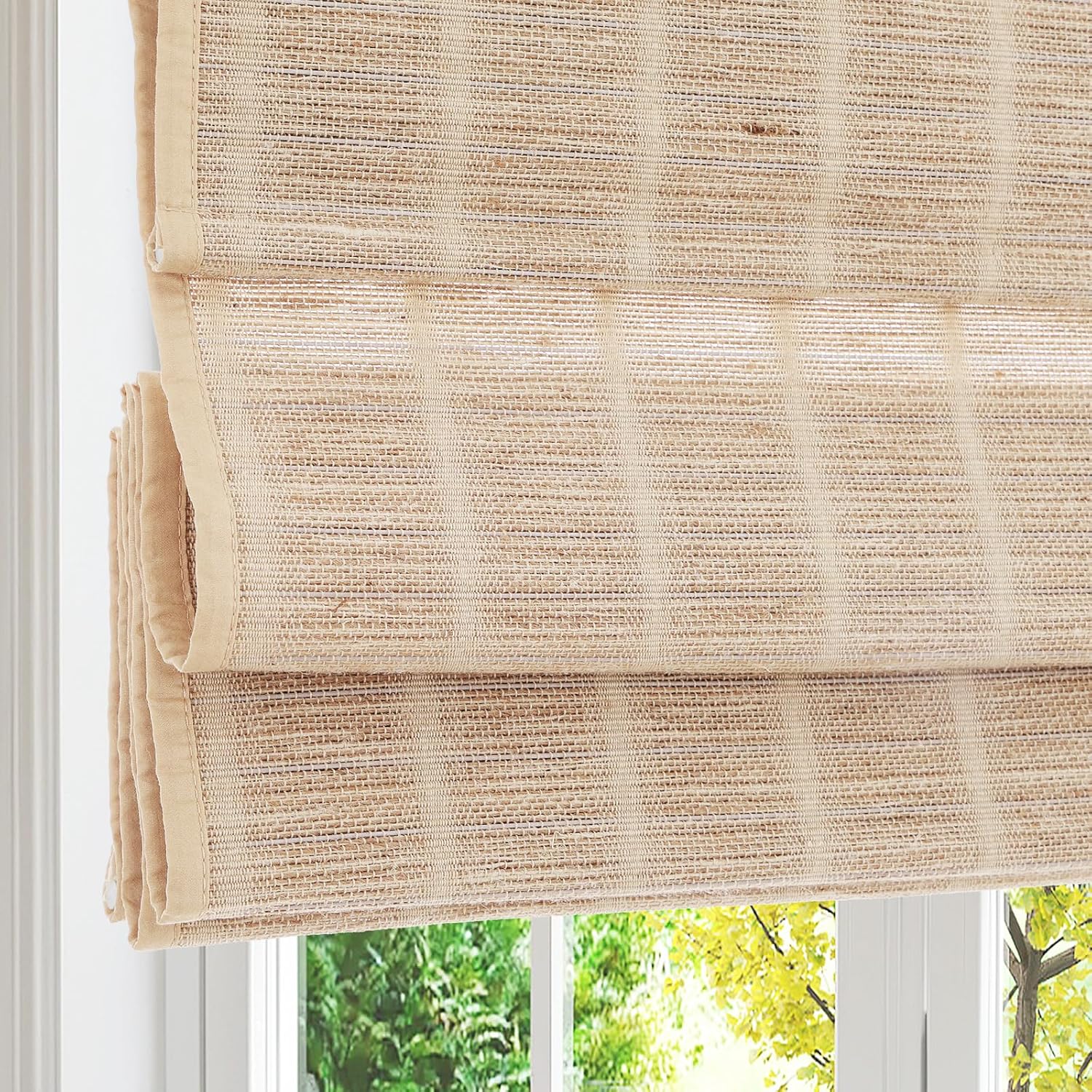 Amazon.com: Artdix Bamboo Roman Shades, Natural Reef Cordless Custom ...