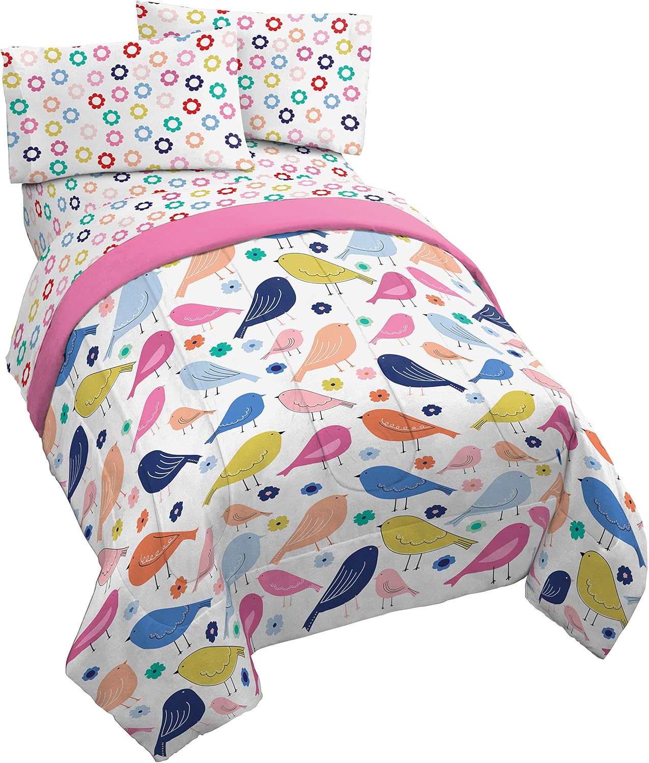 Amazon.com: Jay Franco Vintage Bird 5 Piece Full Bed Set - Includes ...
