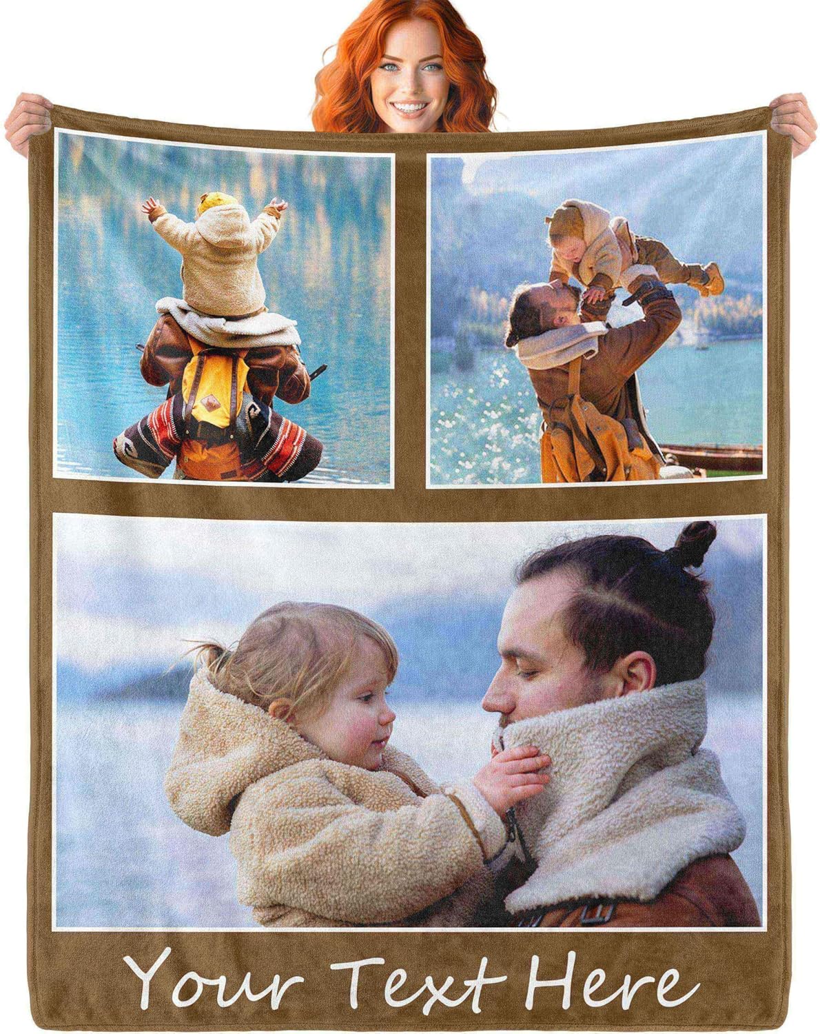 ERICAT Custom Plaid Text Photo Blanket,Custom Plaid,Plaid Photo ...