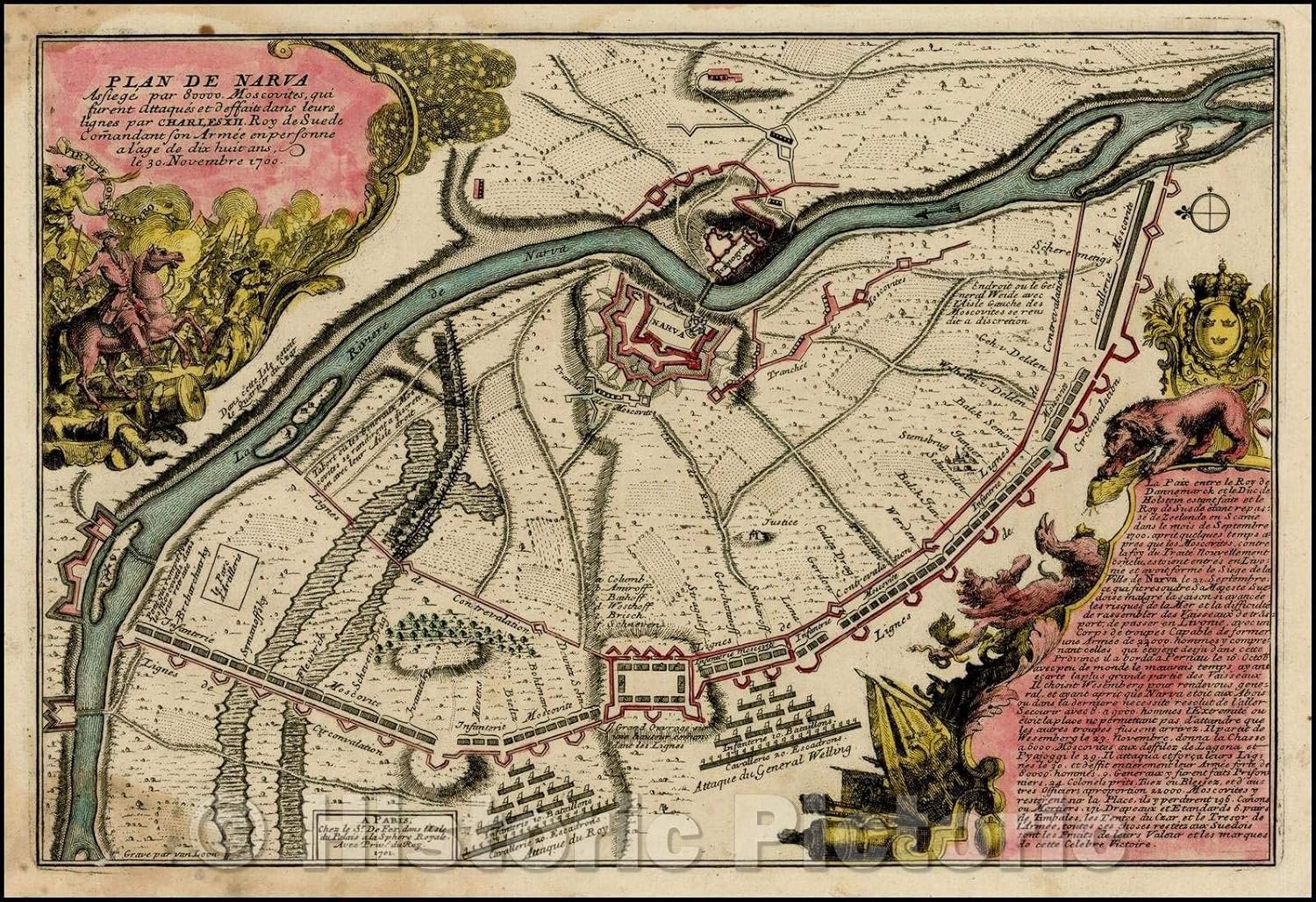Amazon.com: Historic Map - Narva, Estonia, on The Russian Border/Plan ...