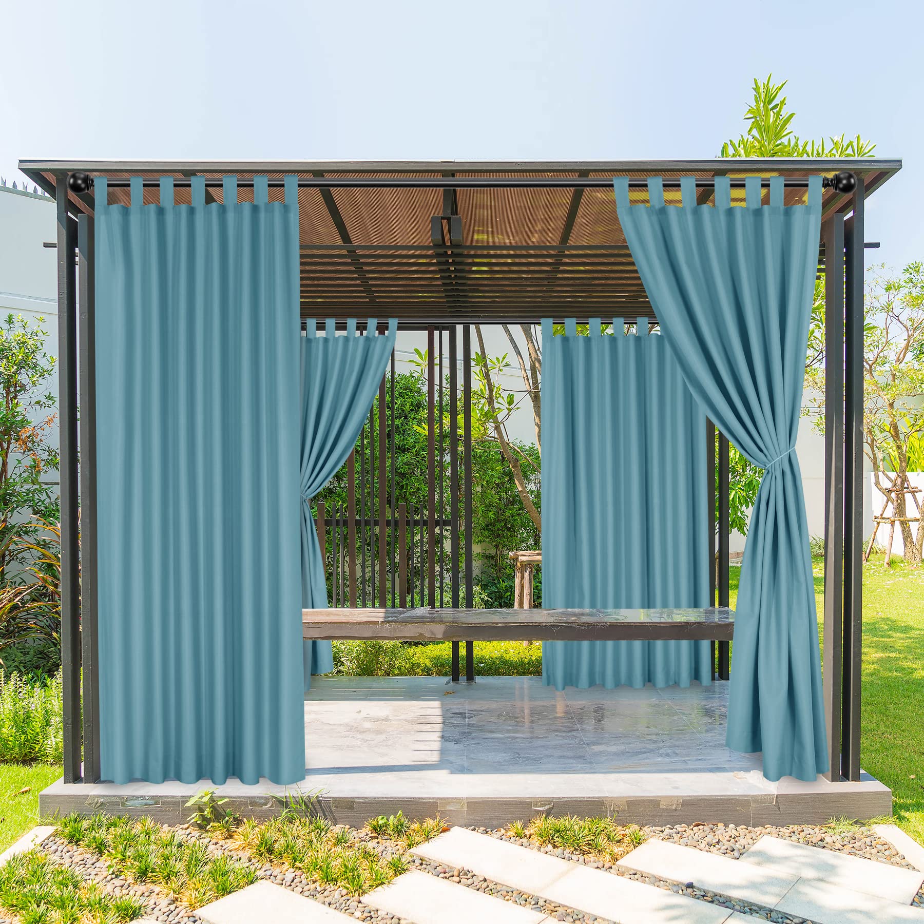 Snapklik.com : Outdoor Curtains For Patio Waterproof, Tab Top ...