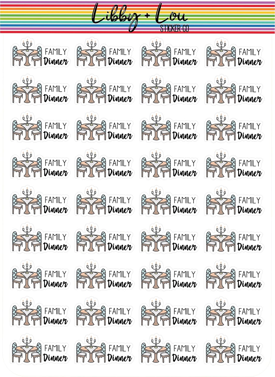 Amazon.com: Family Dinner Planner Sticker | Libby and Lou Sticker Co ...