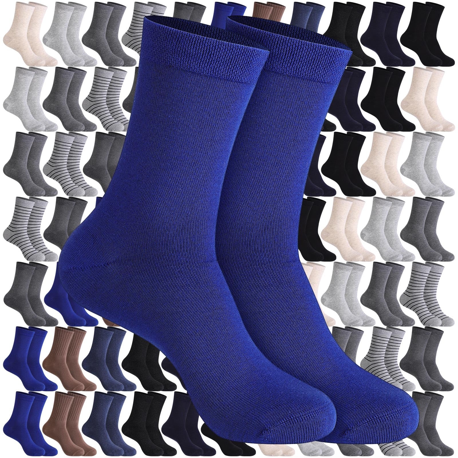 Amazon.com: Croloose 100 Pairs Mens Socks Bulk Moisture Wicking Socks ...