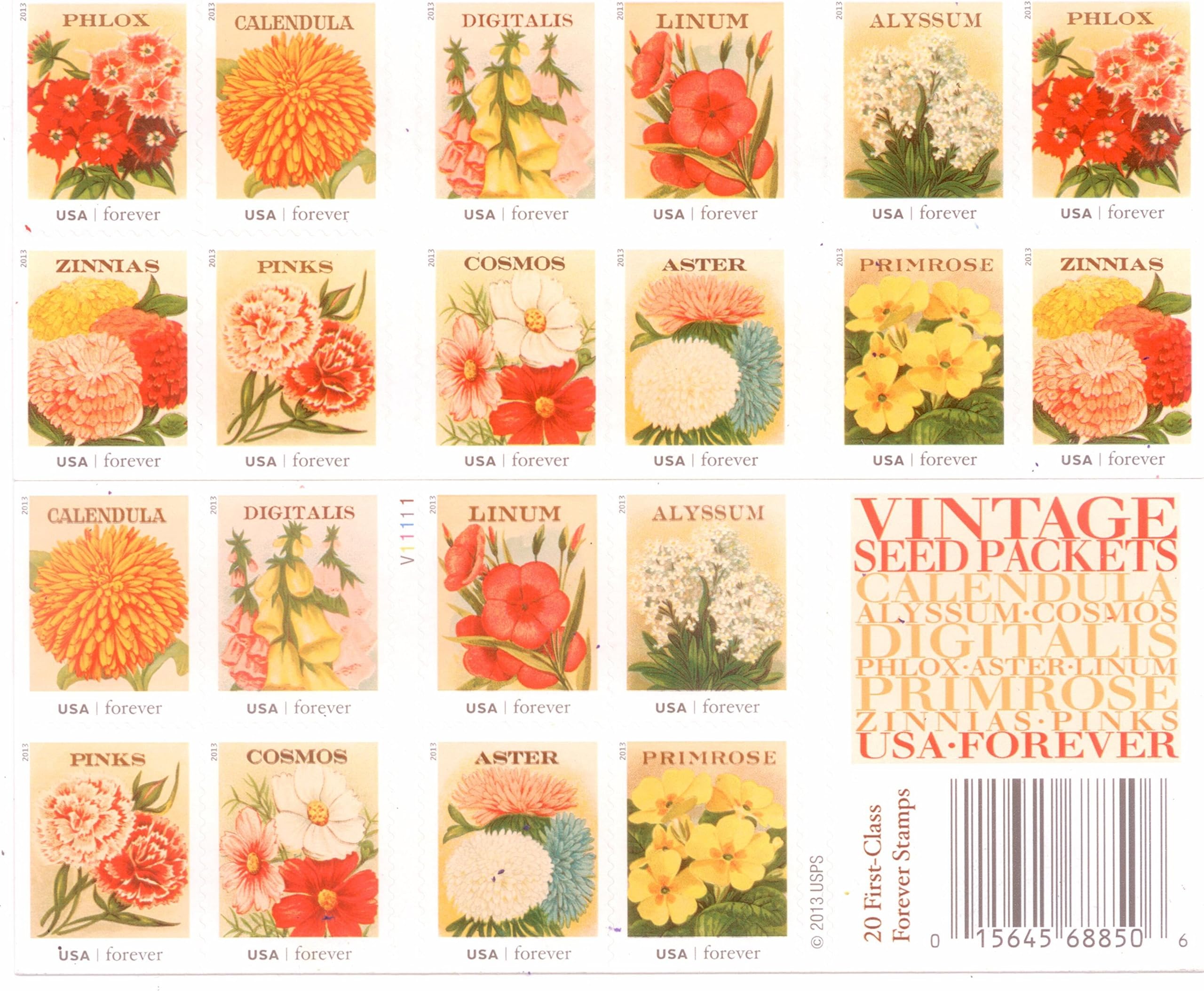 Amazon.com: Vintage Seed Packets Sheet of 20 x Forever U.S. Postage ...