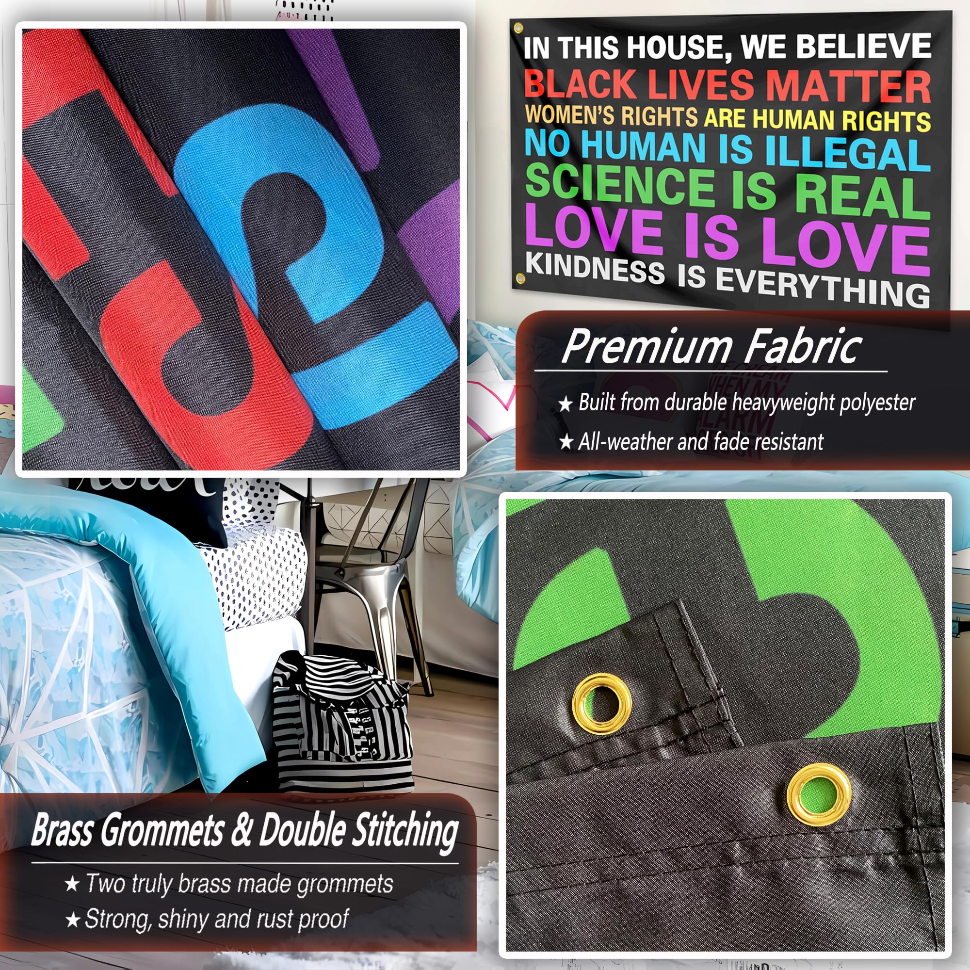 Snapklik.com : In This House We Believe Flag 3x5 Ft Outdoor Pride Flag ...
