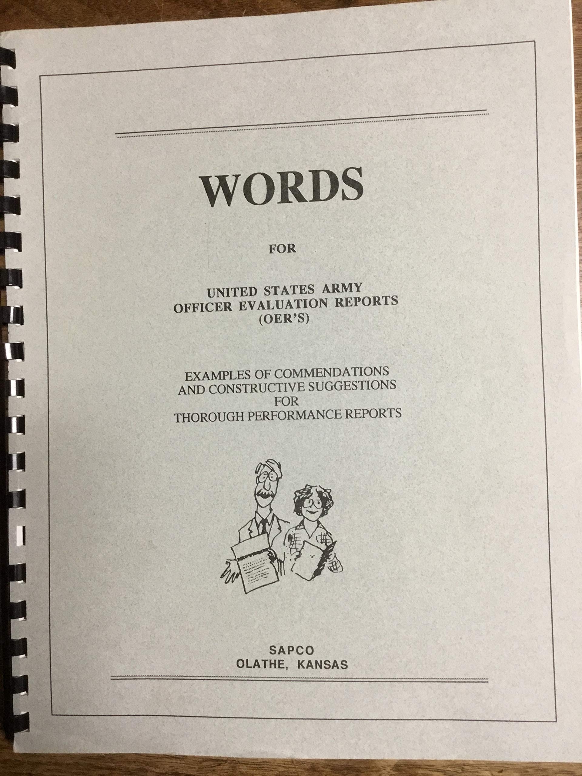 Buy Words For United States Army Officer Evaluation Reports Oers Examples Of Commendations