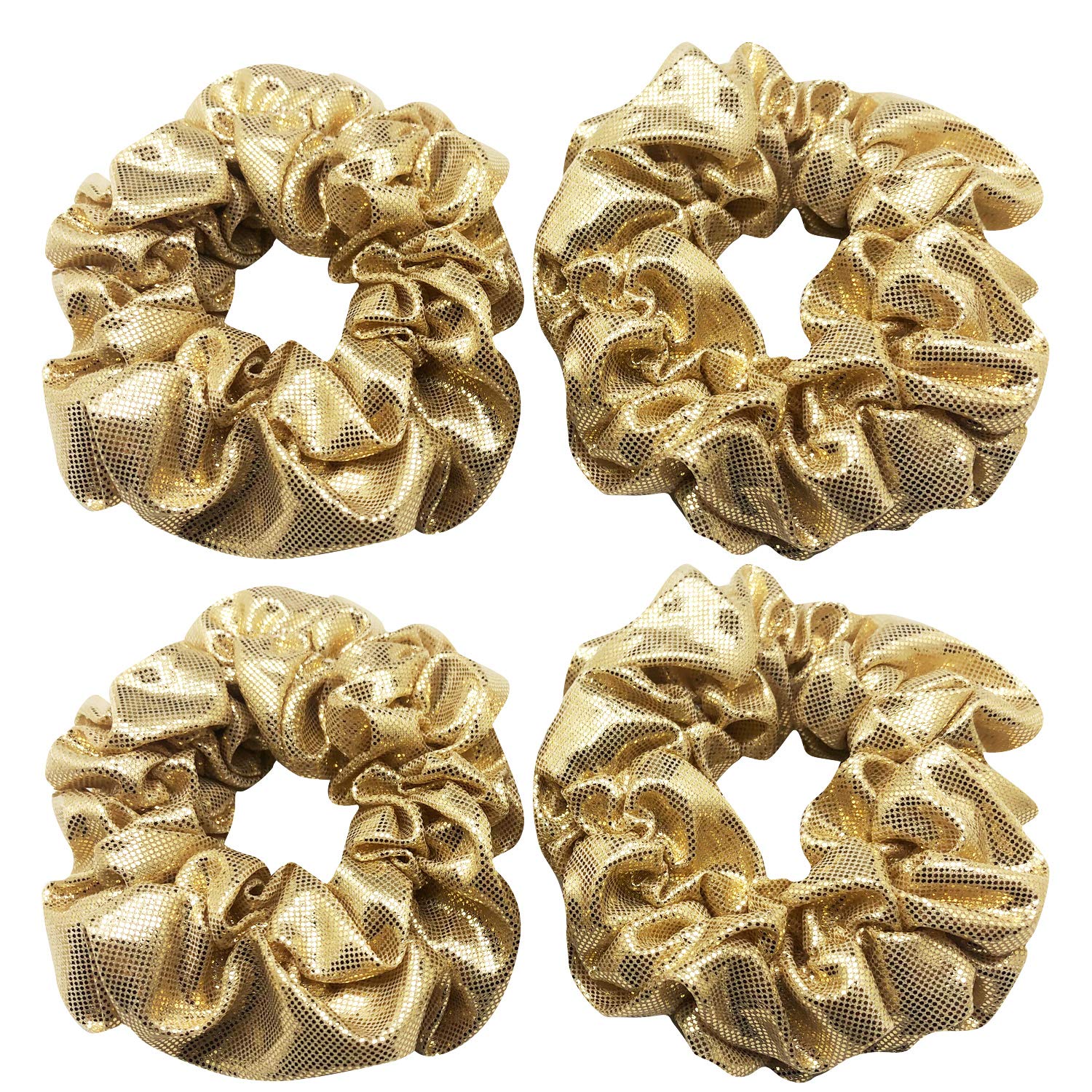 Amazon.com : 4 Pack Metallic School Performance Hair Scrunchies Slap ...
