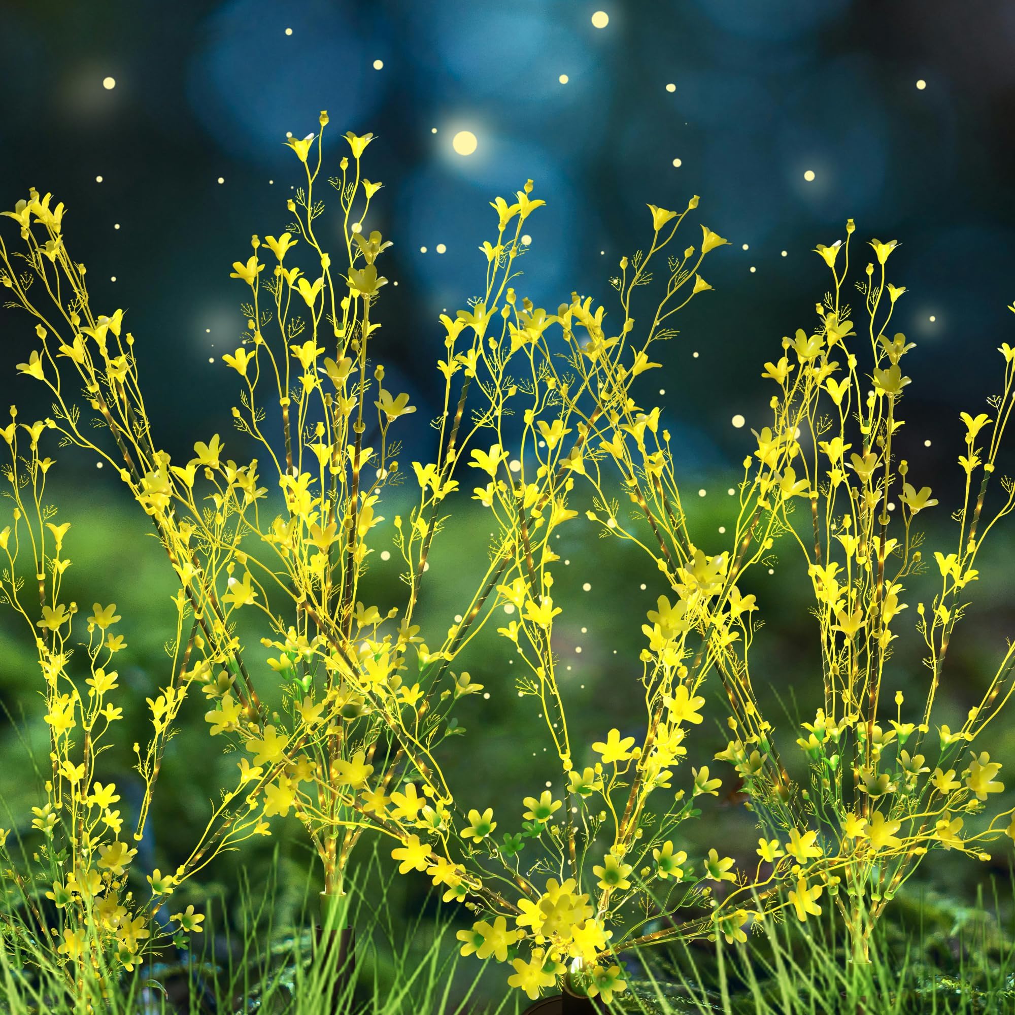 Amazon.com : Collections Etc Bright Leaf Branch Solar Garden Lights ...