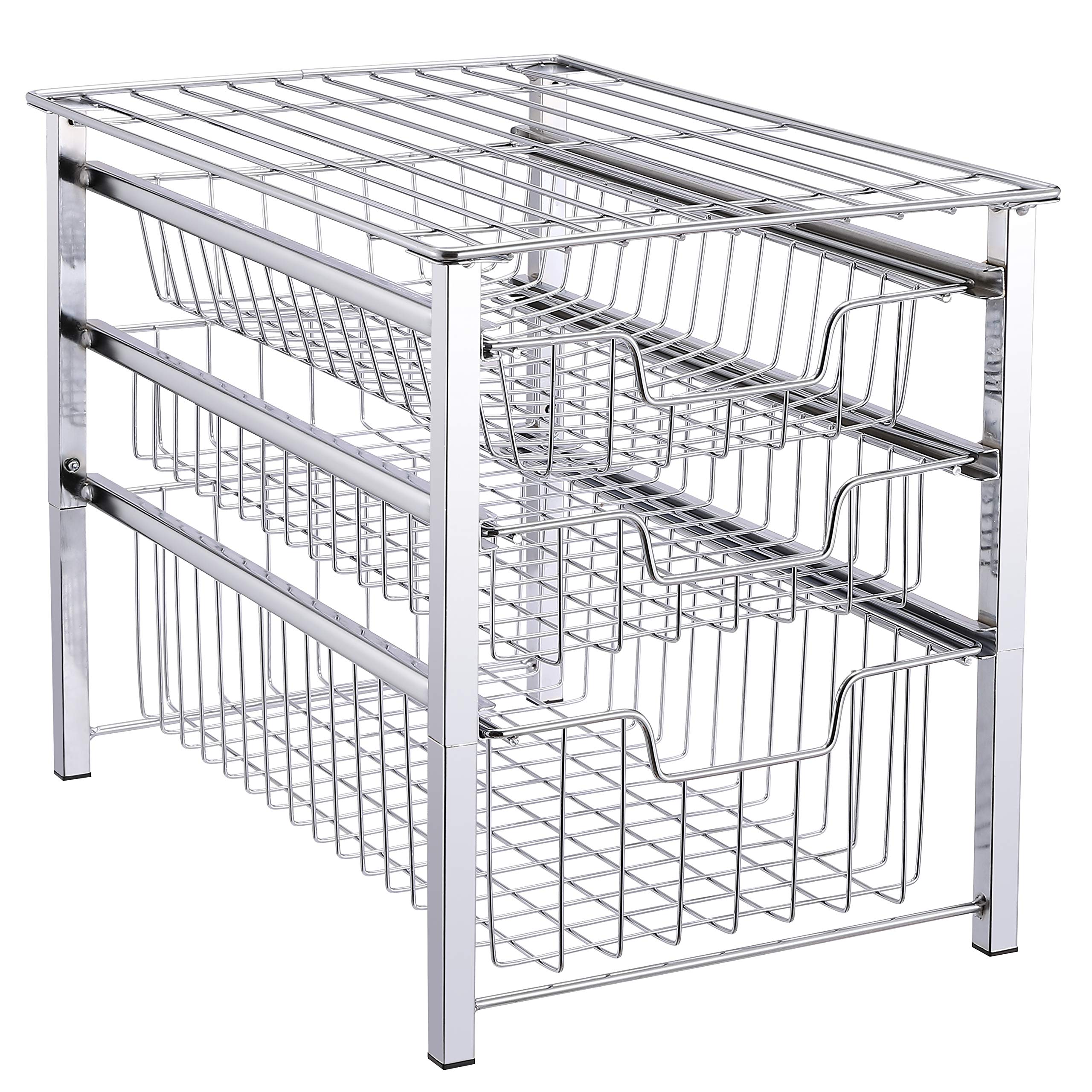 Buy Simple Trending Stackable Under Sink Organizer 3 Tier Sliding ...