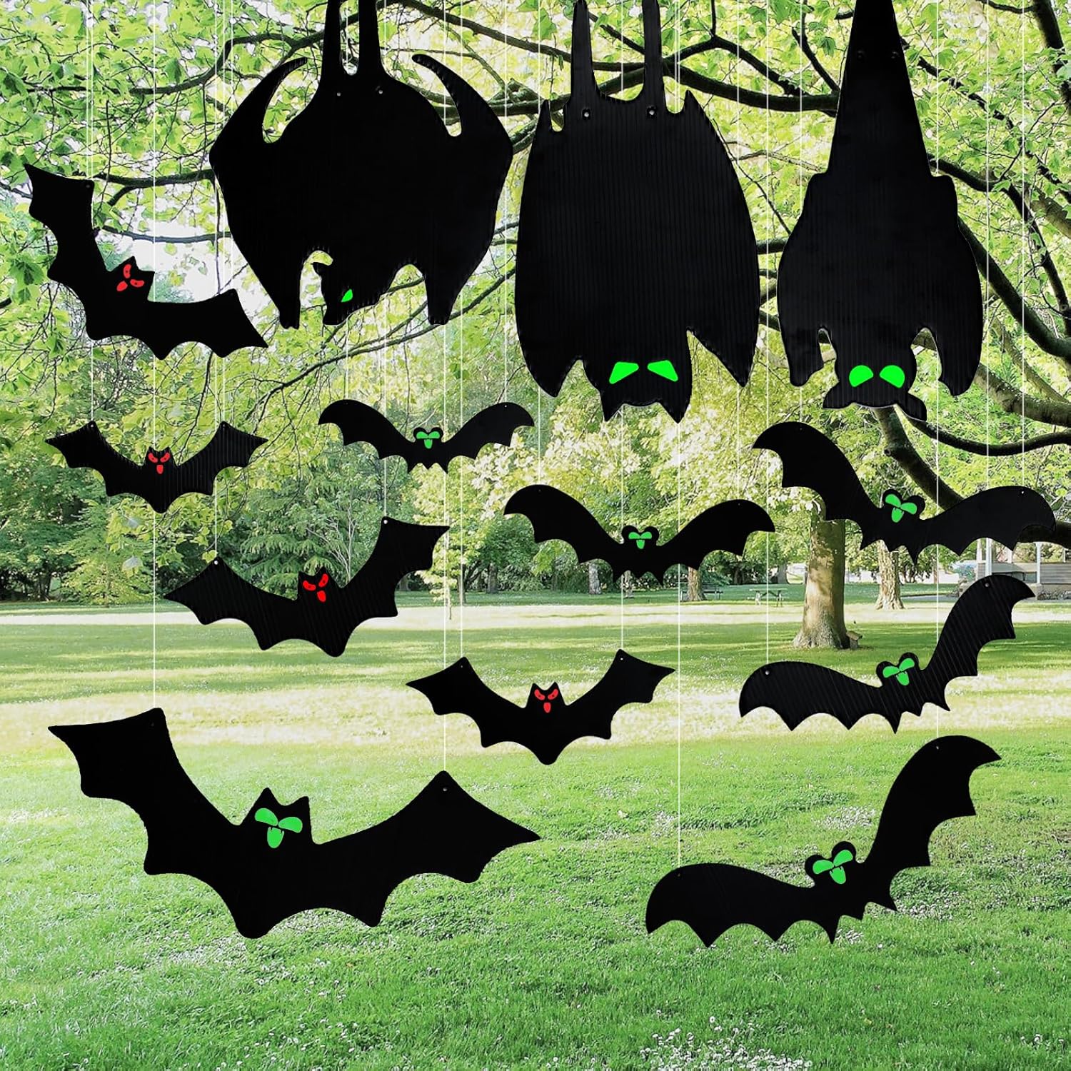 Amazon.com: 13 PCS Halloween Hanging Bats Decorations 3D Realistic ...
