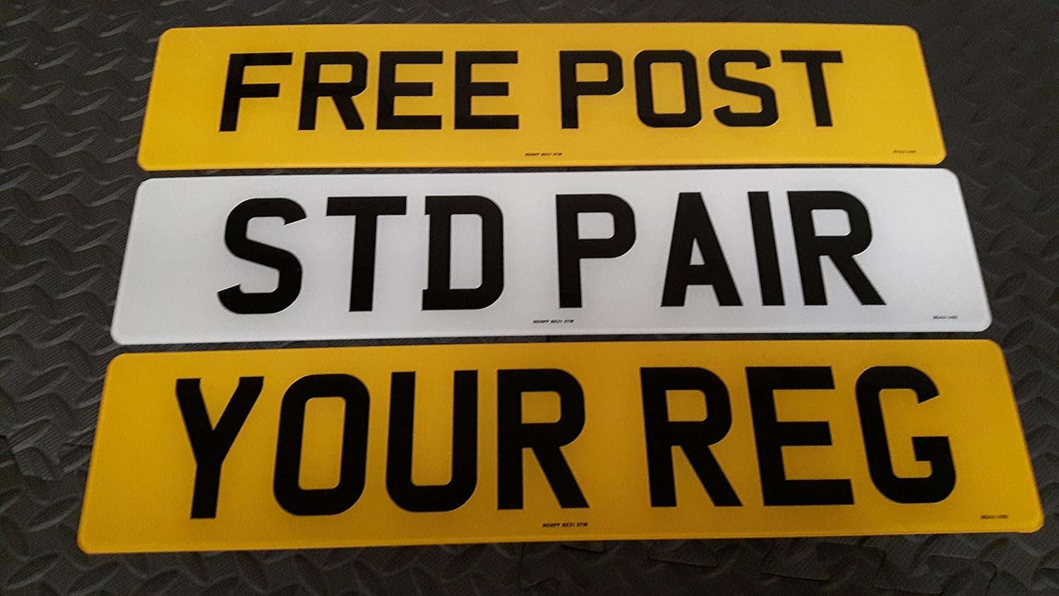 PlateServices PAIR NUMBER PLATES WITH BLACK BORDER STANDARD OBLONG ...