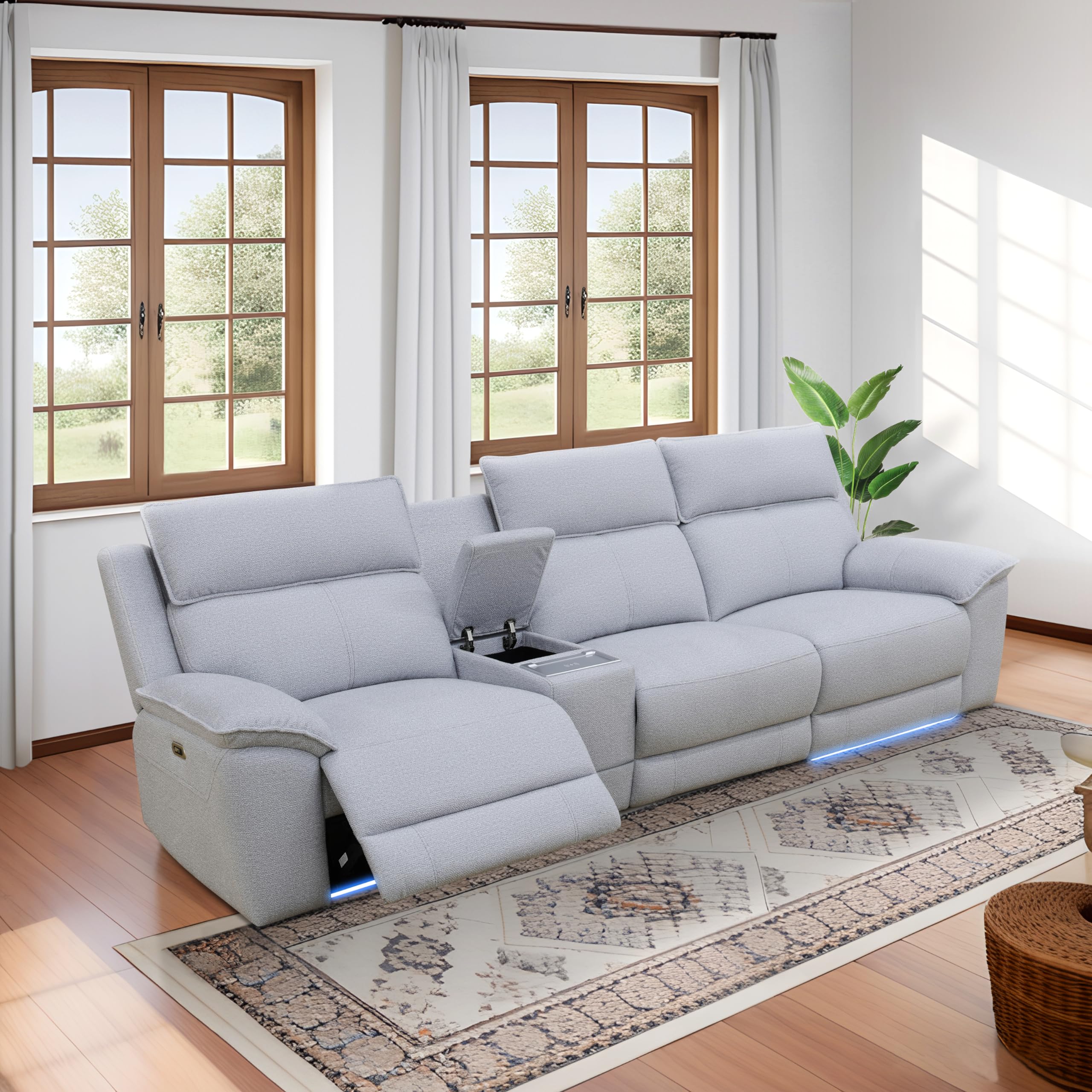 Amazon.com: Ball & Cast Power Reclining Sofa Sectional Couches with LED ...
