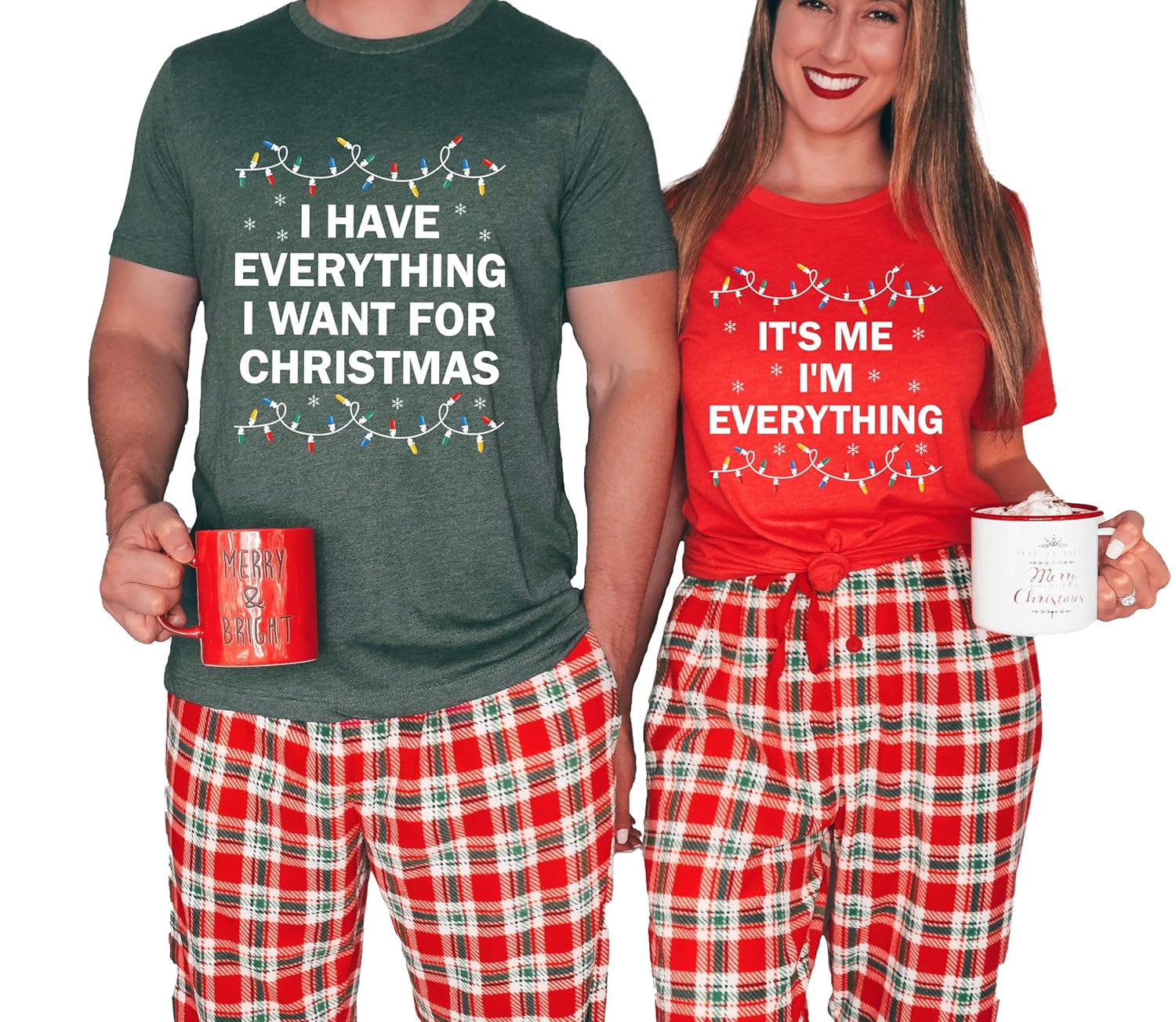 Amazon.com: Couples Christmas Shirts Couples Shirts for Him and Her ...