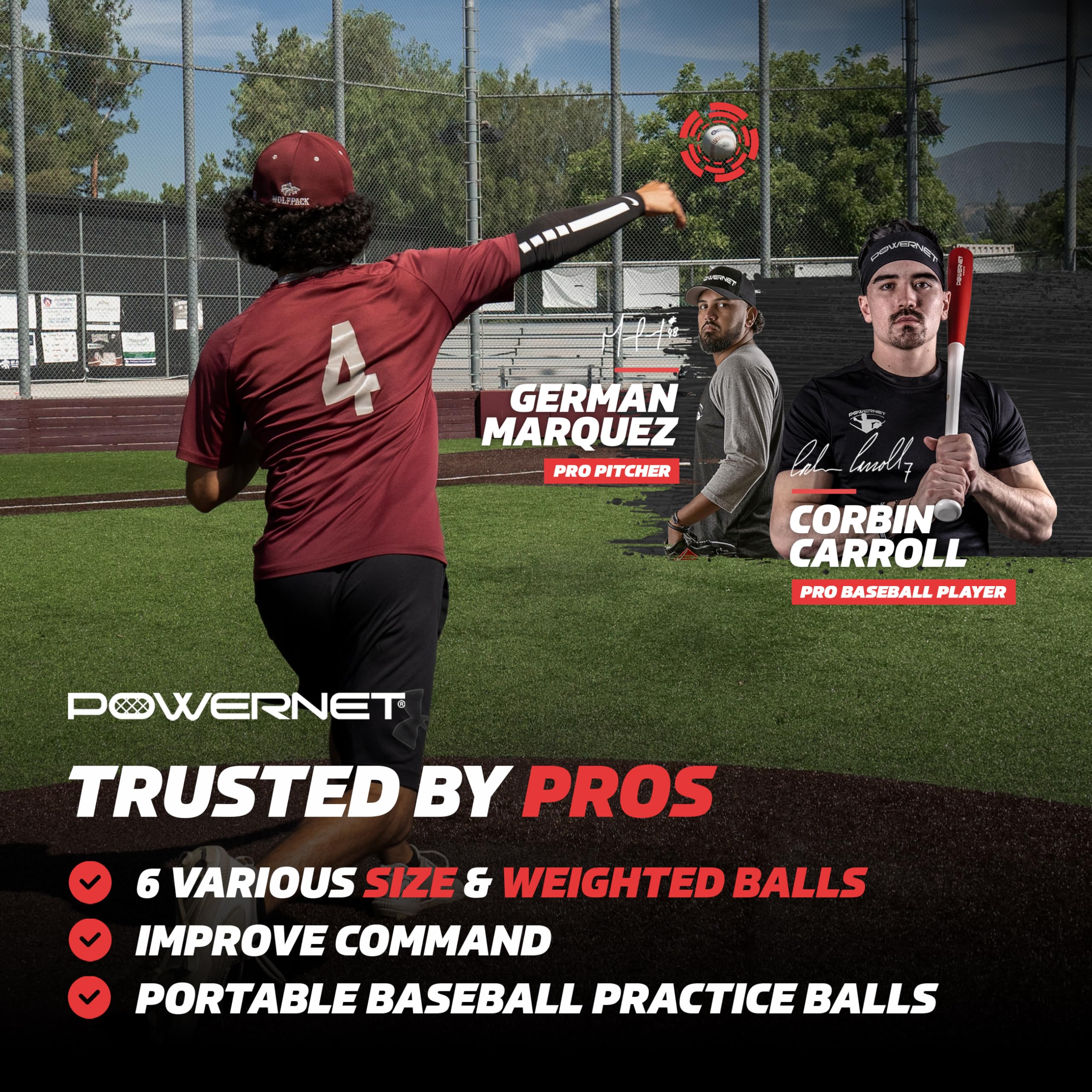 Weighted Baseball PowerNet MaxControl Baseballs - 6 Weighted Training ...