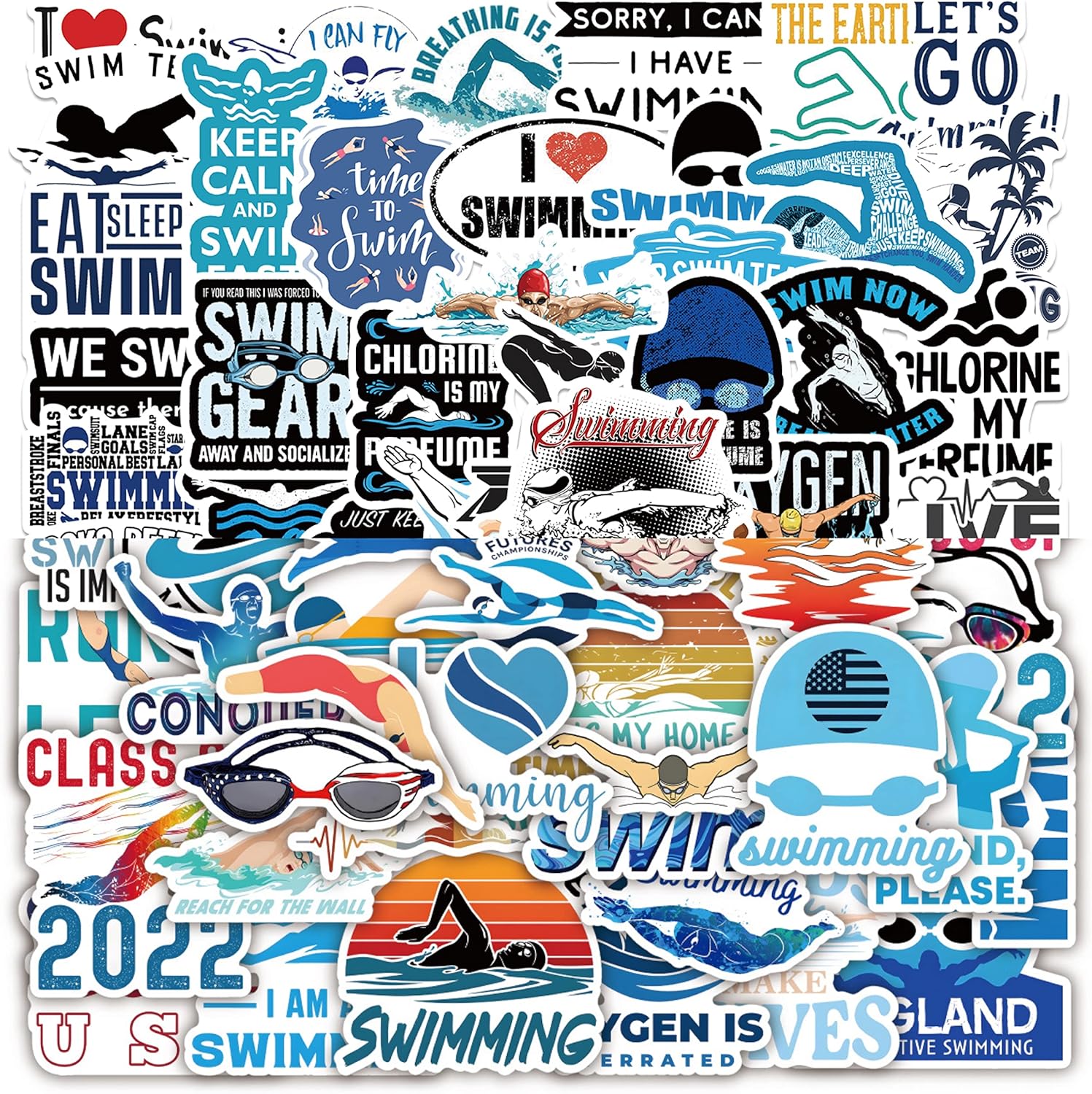 Amazon.com: 100 PCS Swimming Stickers,Suitable for Swimmers,Swim Vinyl ...
