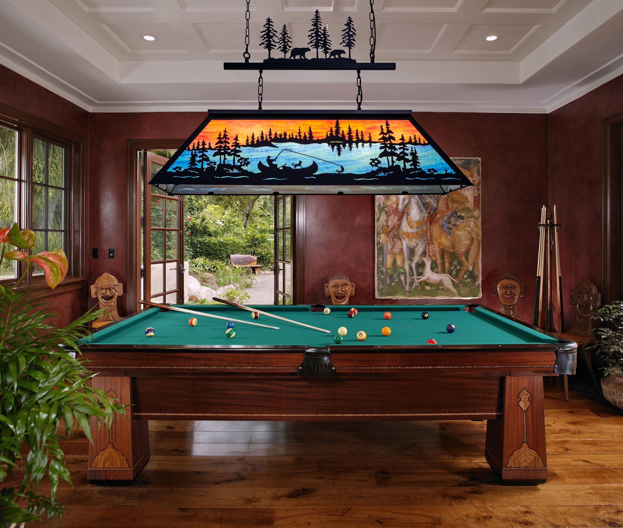 Rustic Billiard Lighting Fort Rock Rawhide Pendant Lighting Rustic