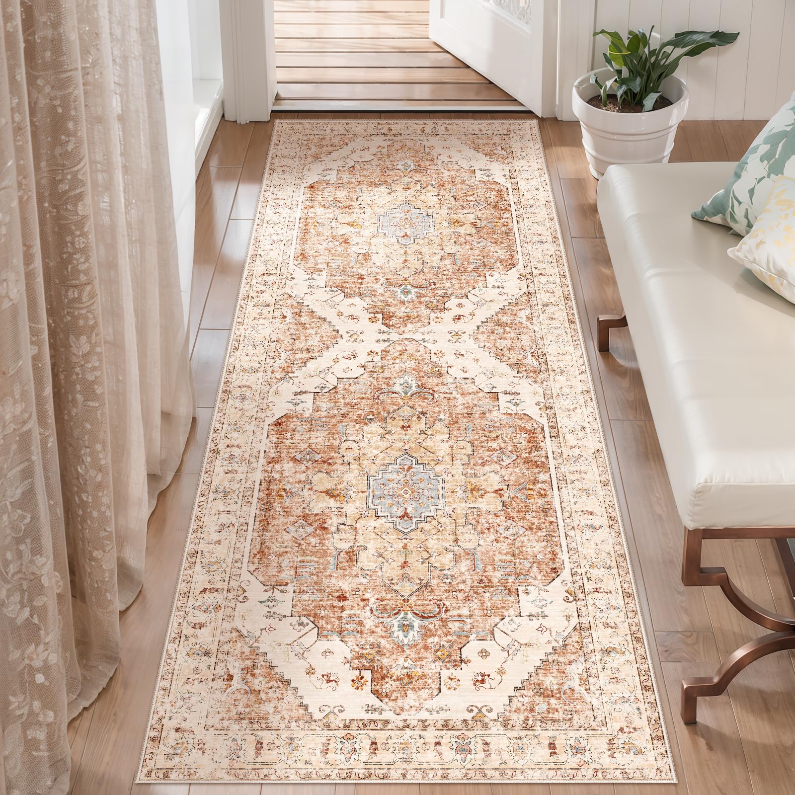 Amazon.com: Tangsoo 2x5 Washable Runner Rug for Hallways, Non Slip ...