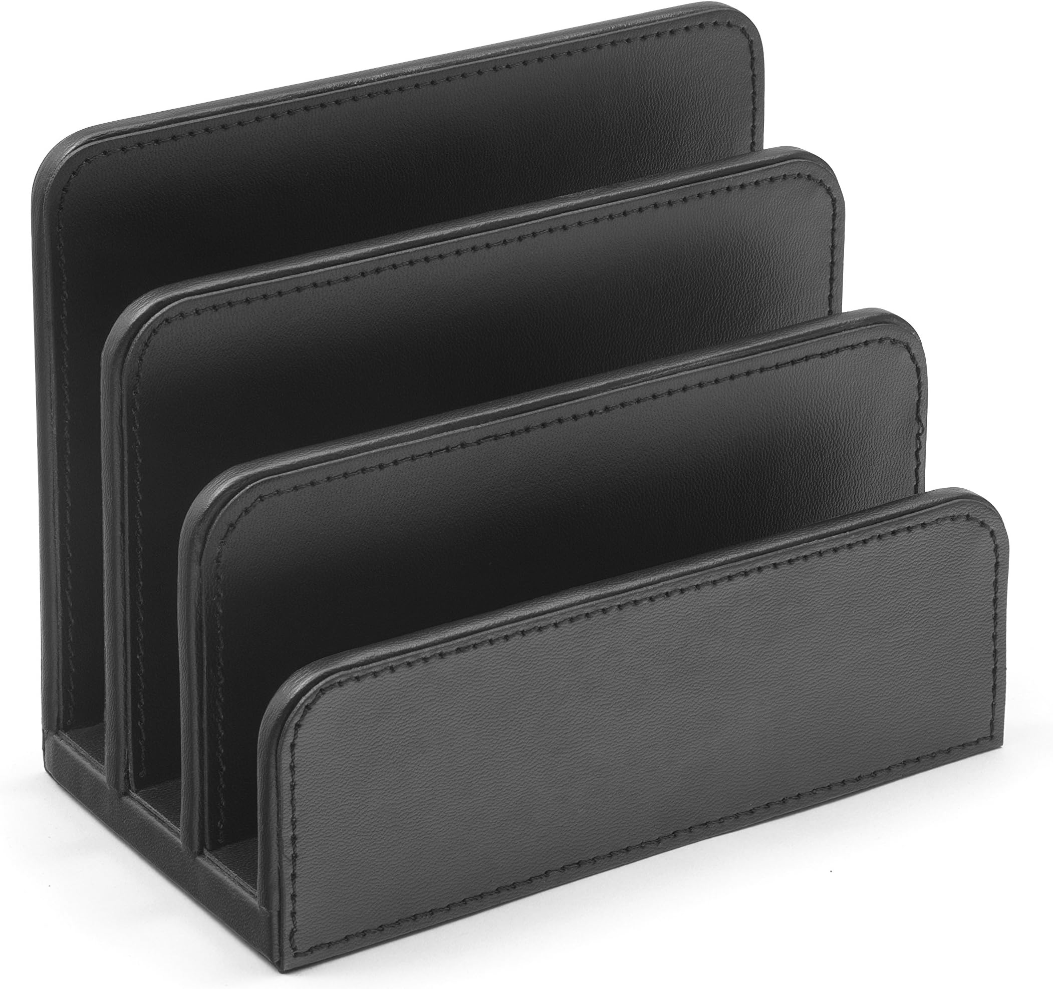 OSCO Black Faux Leather Letter Holder | Mail Sorter | Post Rack ...